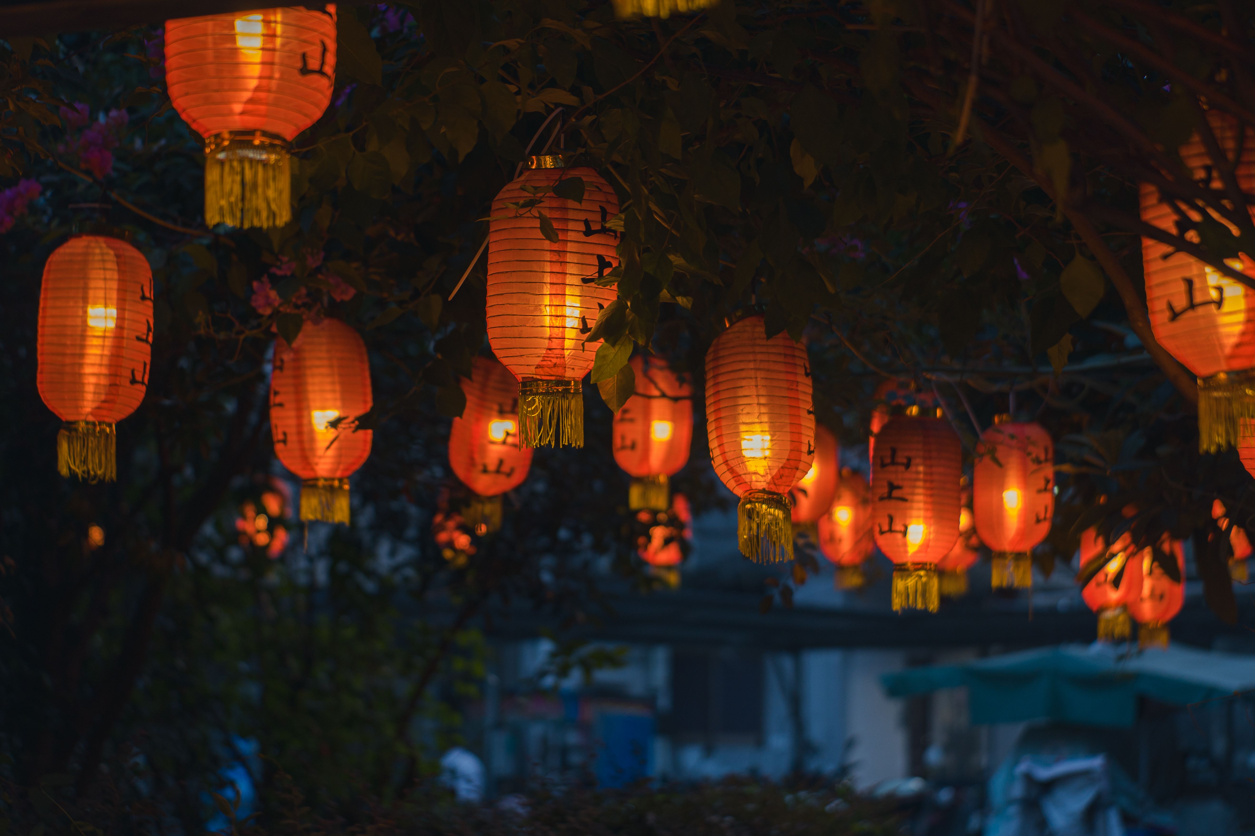Red Lantern Lamp Turned on · Free Stock Photo