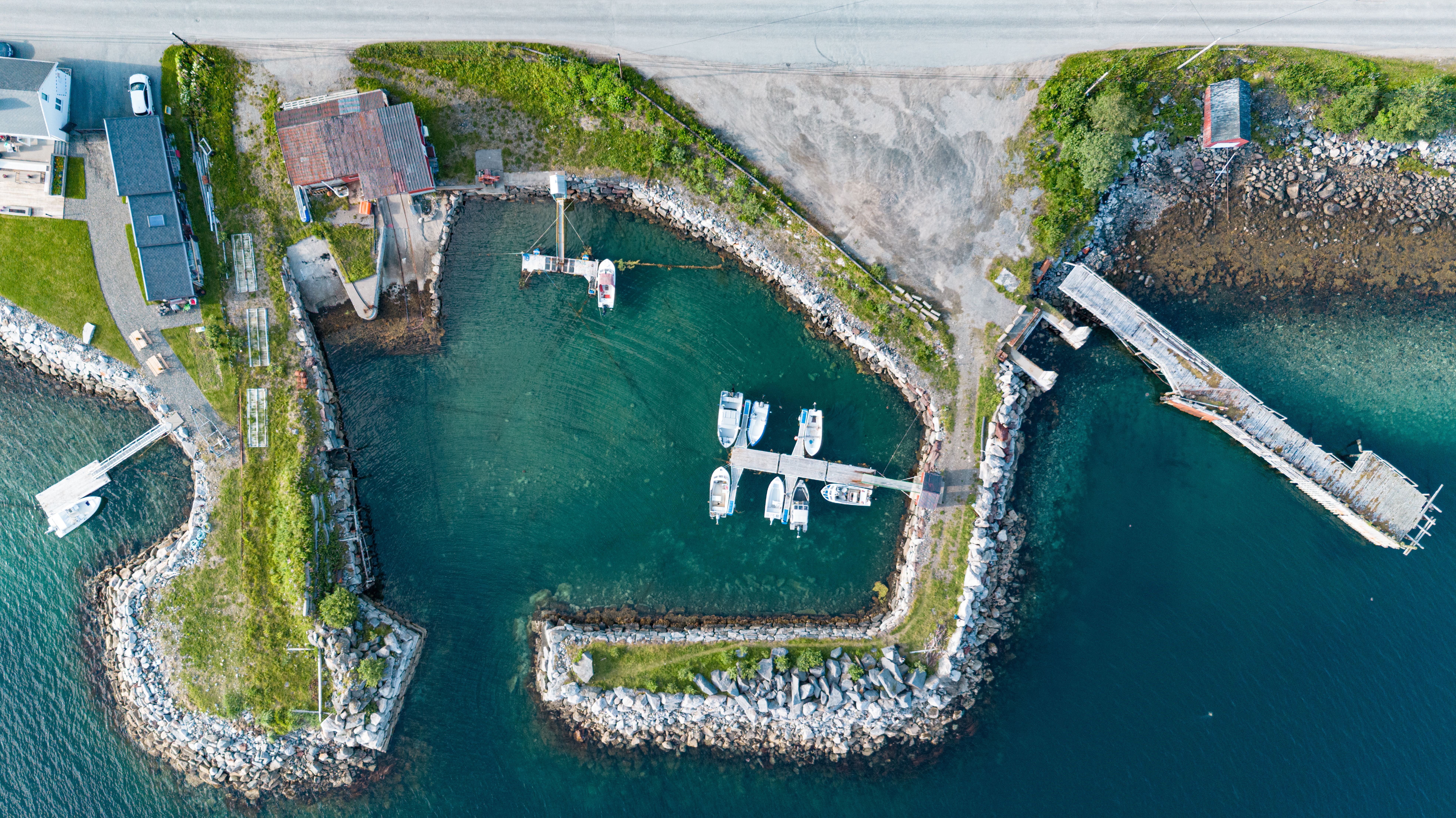 Aerial view of a marina and dock · Free Stock Photo