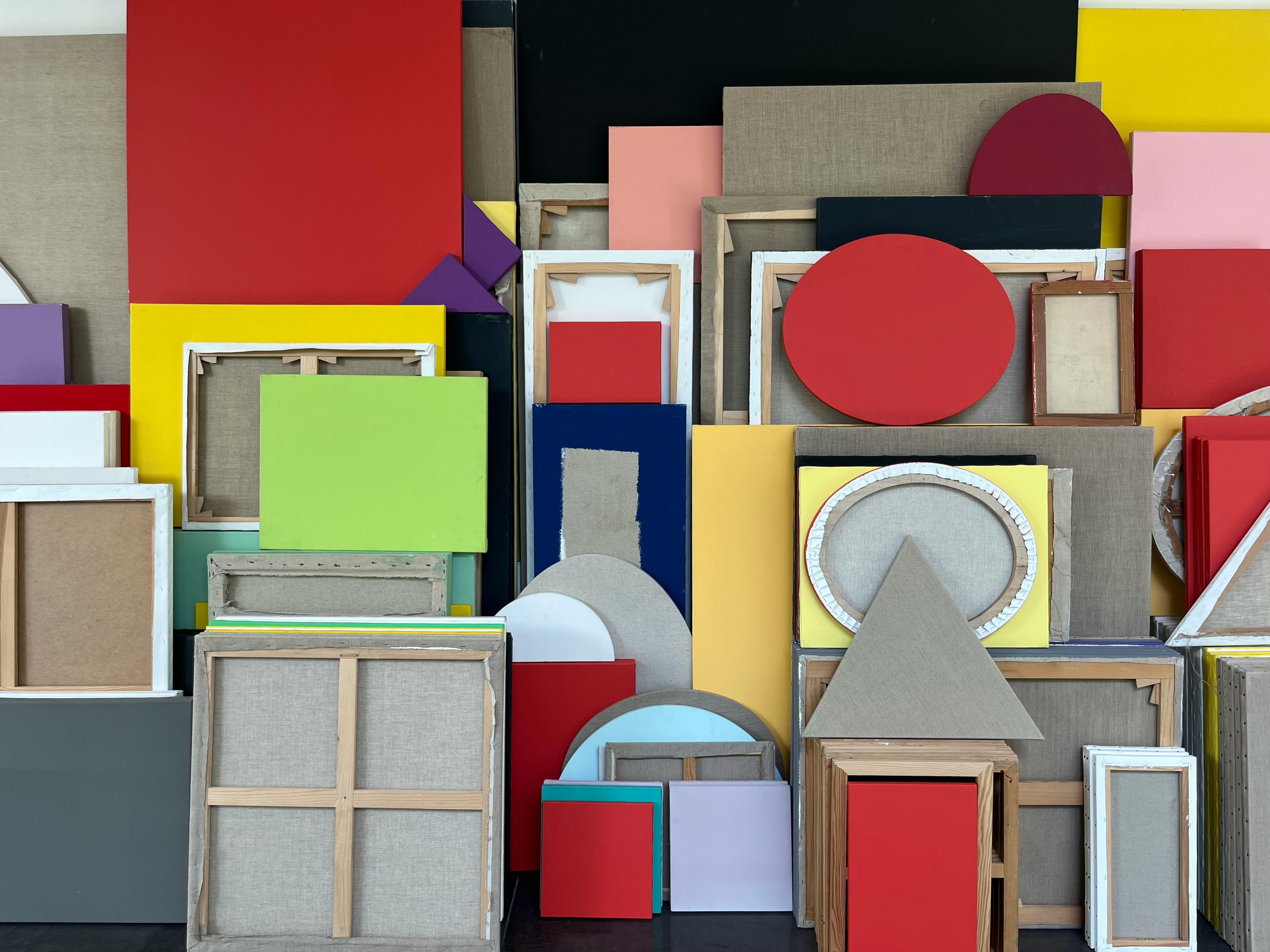 A collection of colorful art pieces on a table · Free Stock Photo