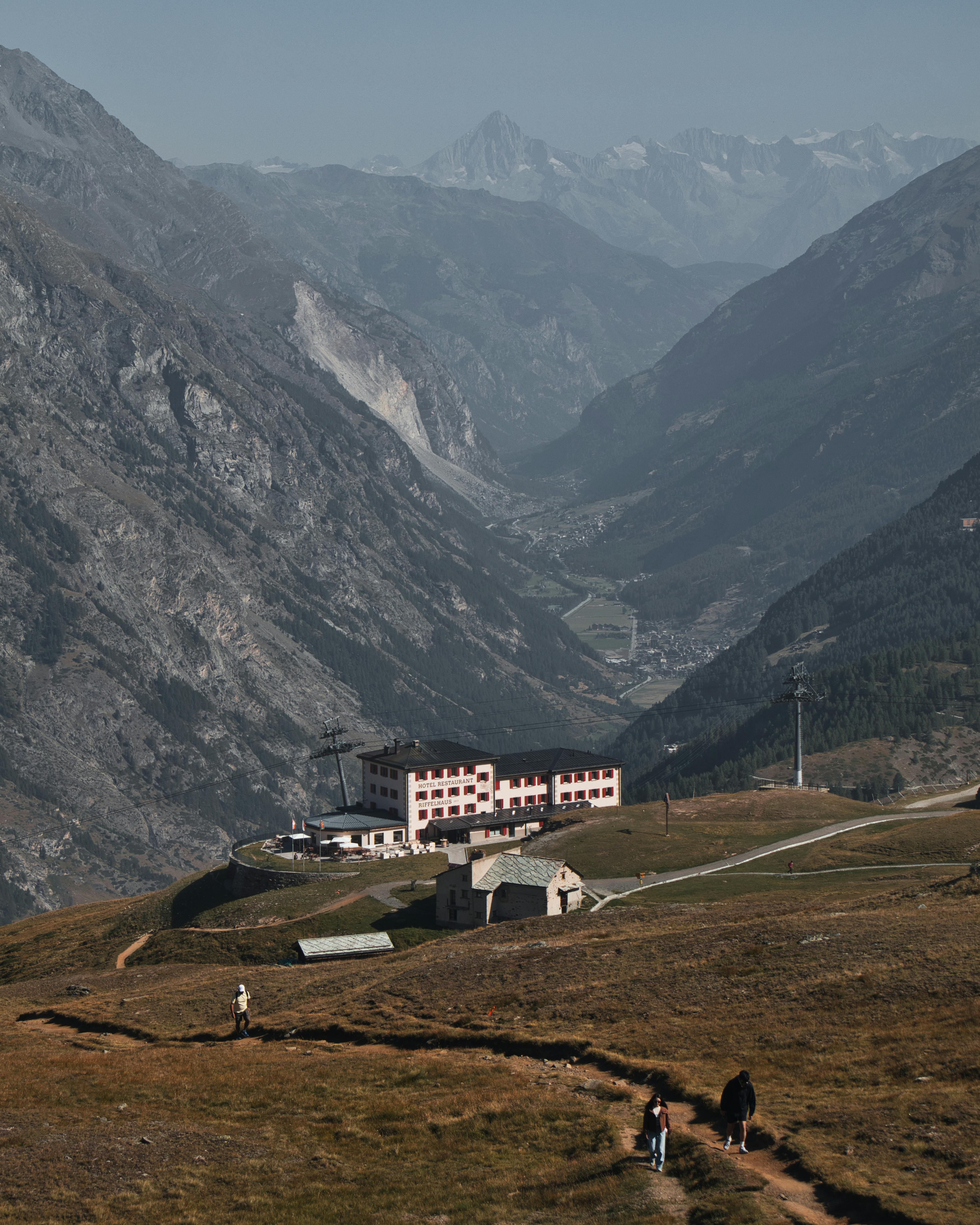 A view of the Matter Valley from Riffelberg, near Zermatt, Switzerland ...