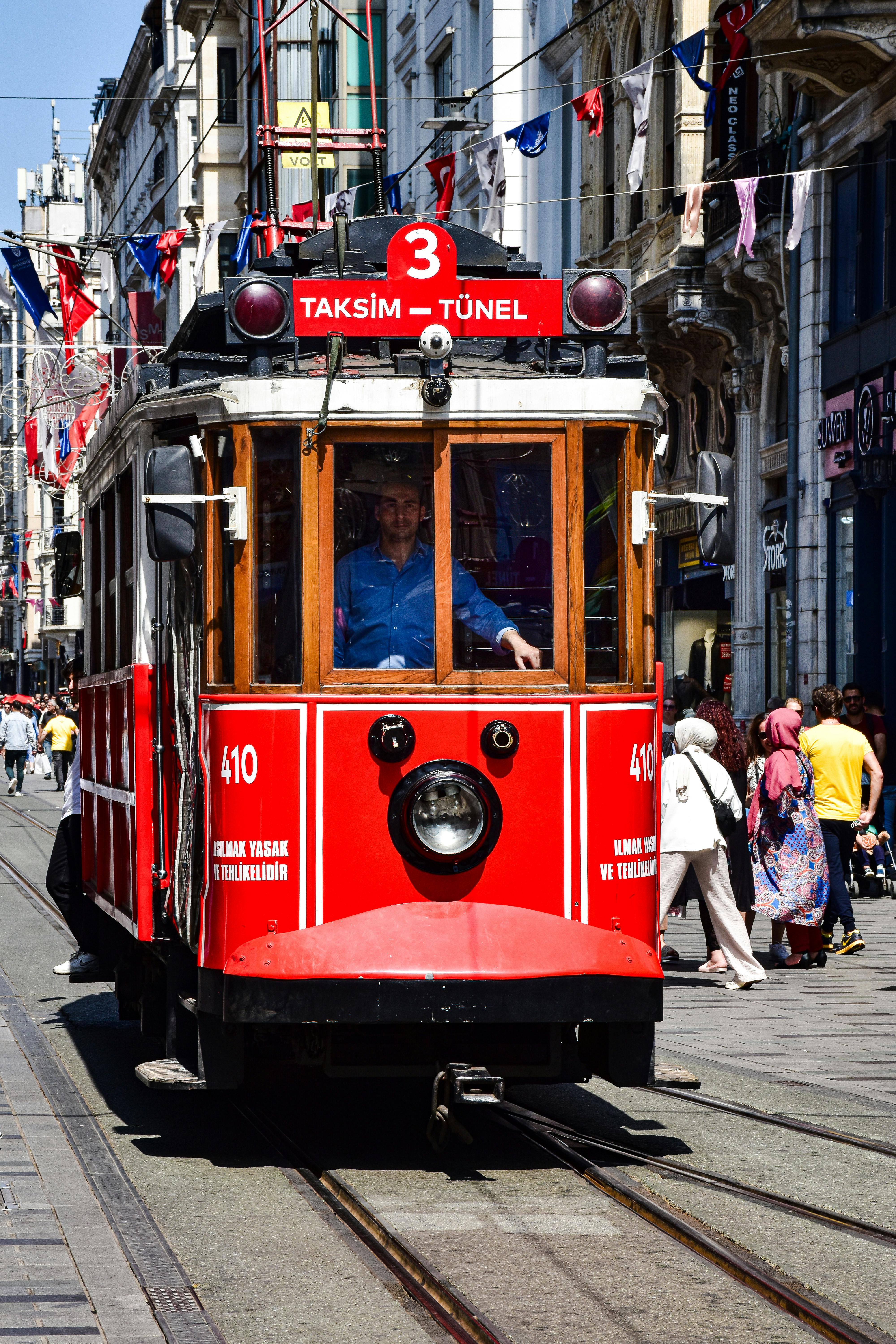 A red trolley train · Free Stock Photo