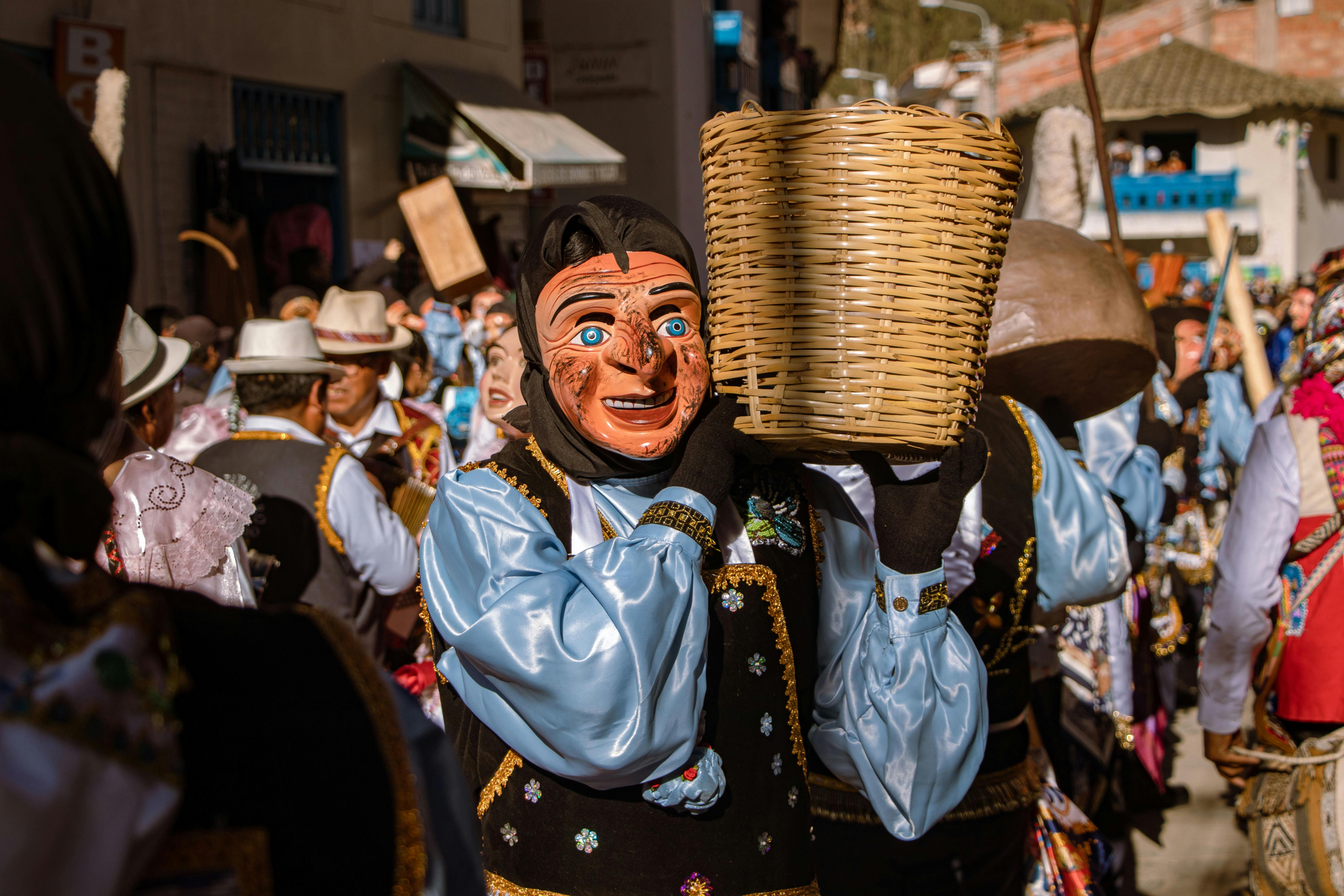 Person in Costume with Mask in Festival · Free Stock Photo