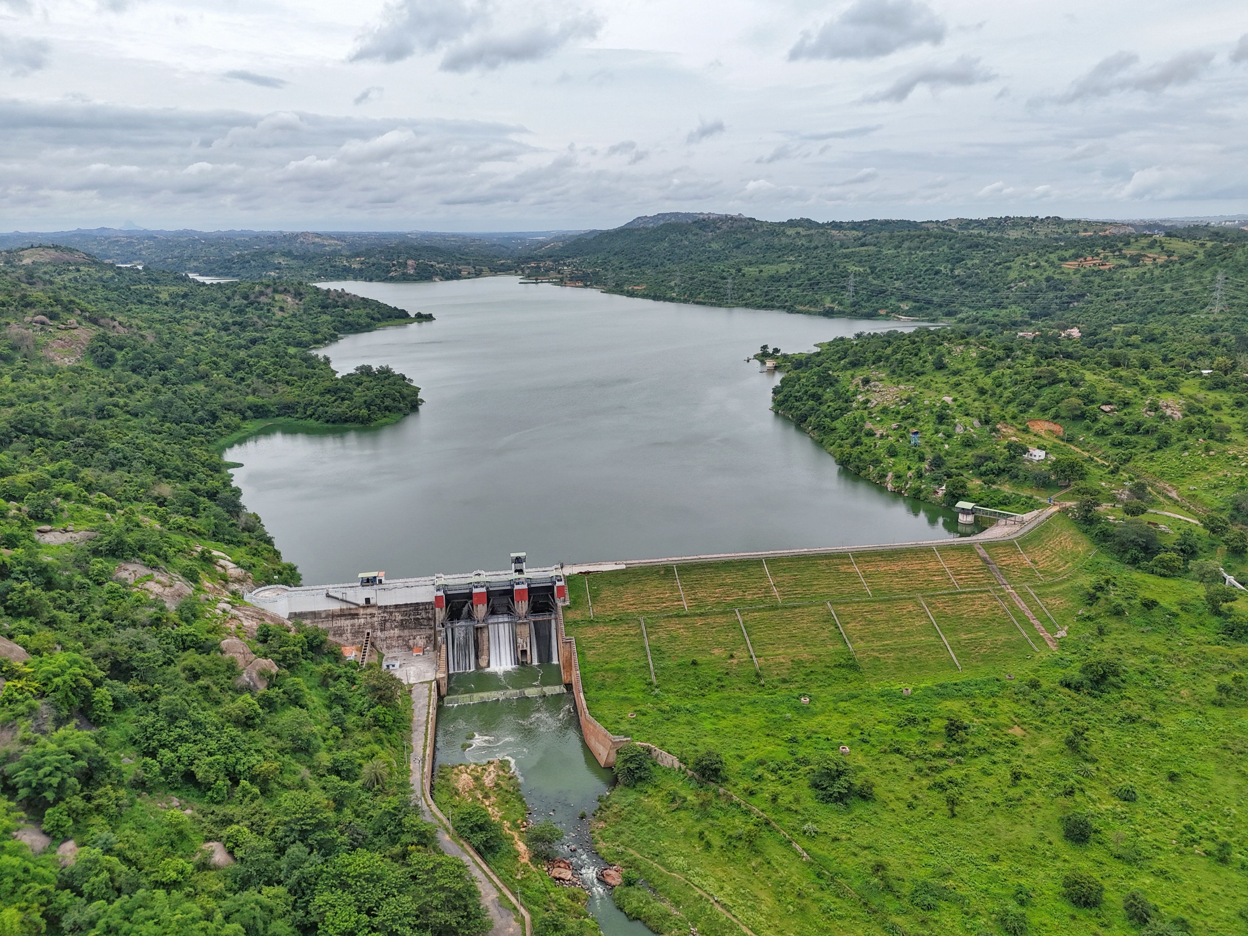 Dam and the lake drone view · Free Stock Photo