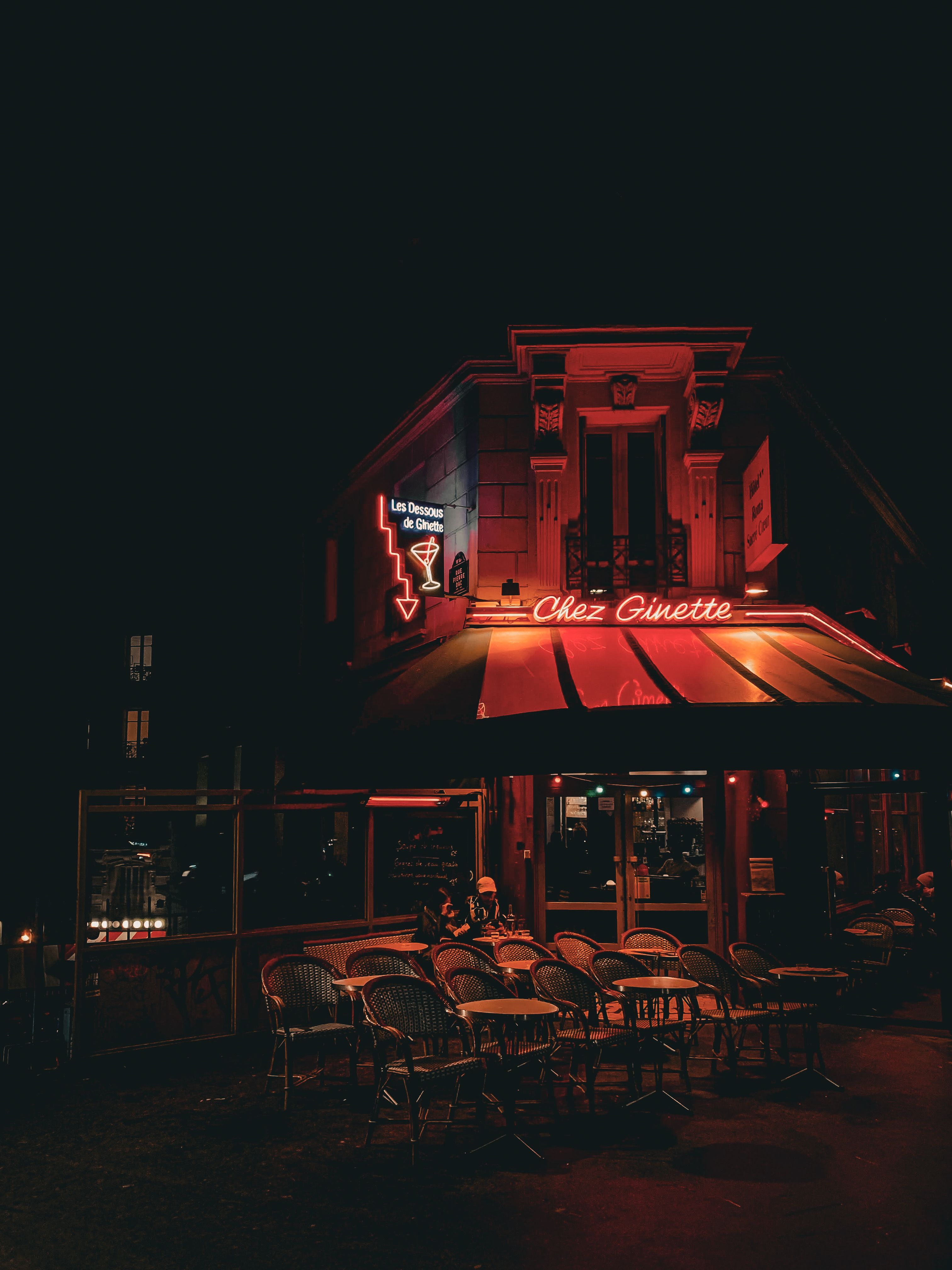 neon cafe but in paris · Free Stock Photo