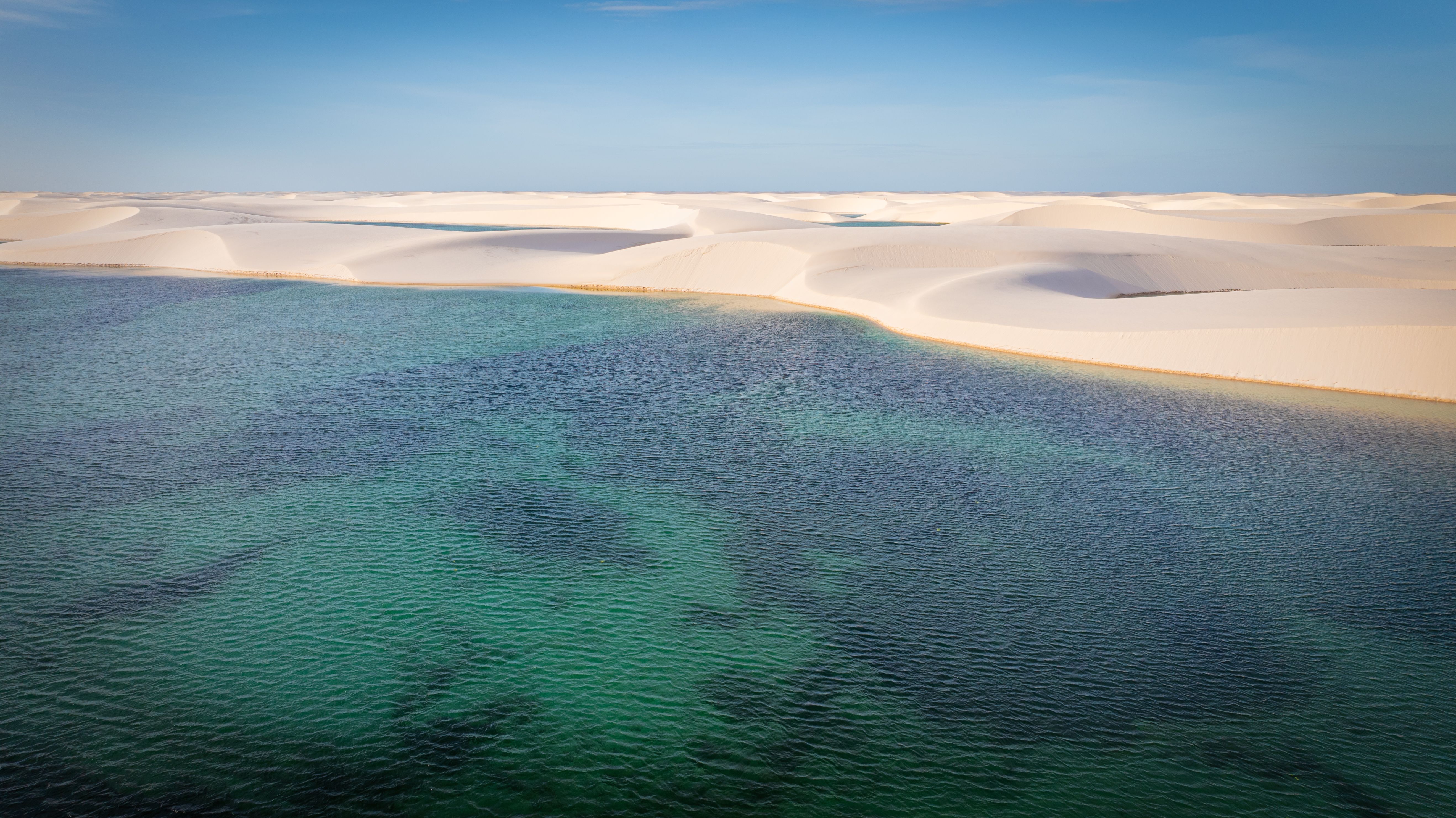 Aerial view of the lagoon and sand dunes · Free Stock Photo