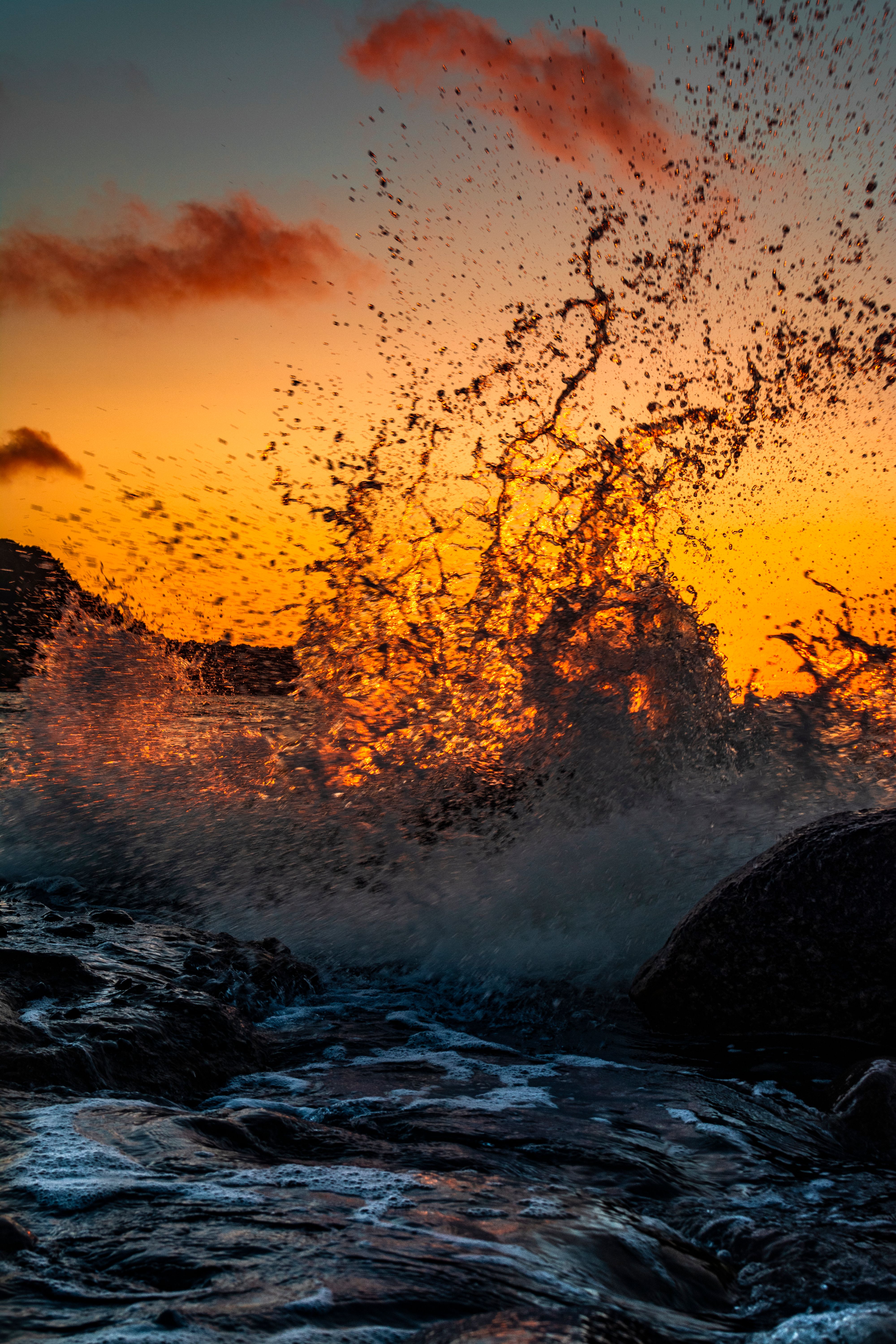 Water Splash during Sunset Photography · Free Stock Photo