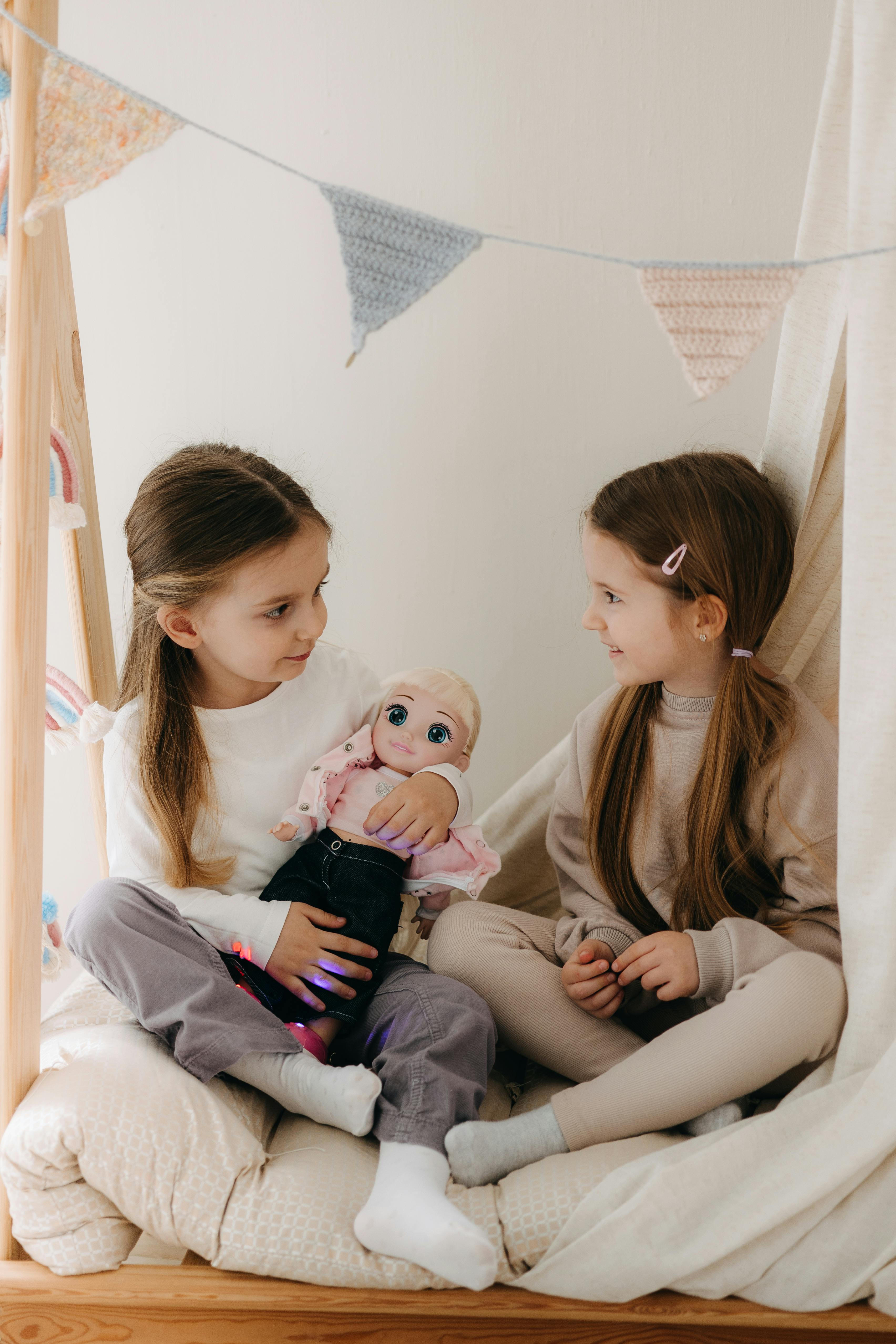 Children Sitting with Doll · Free Stock Photo