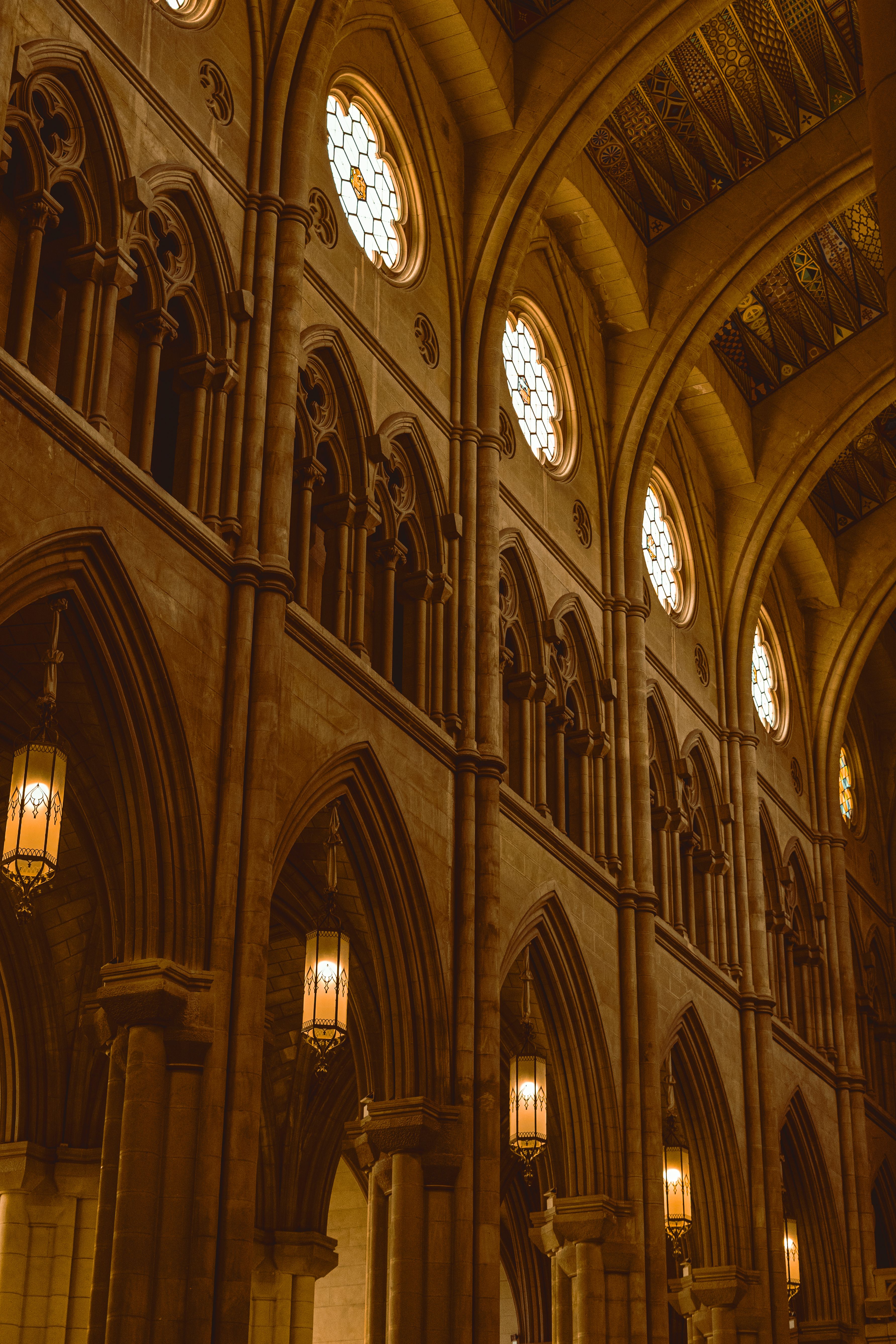 A cathedral with windows and arches · Free Stock Photo