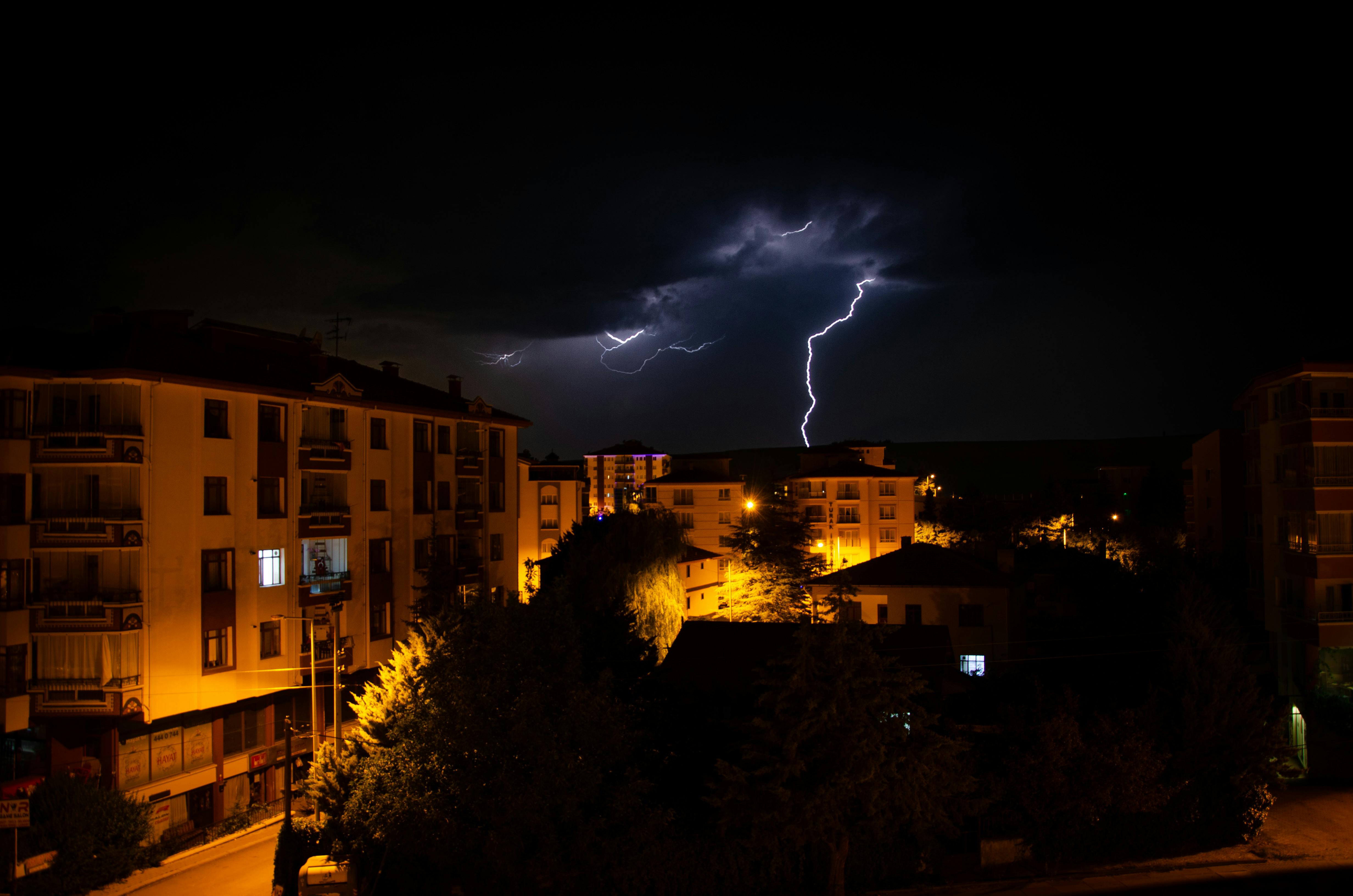 Lightning Strike At Night · Free Stock Photo