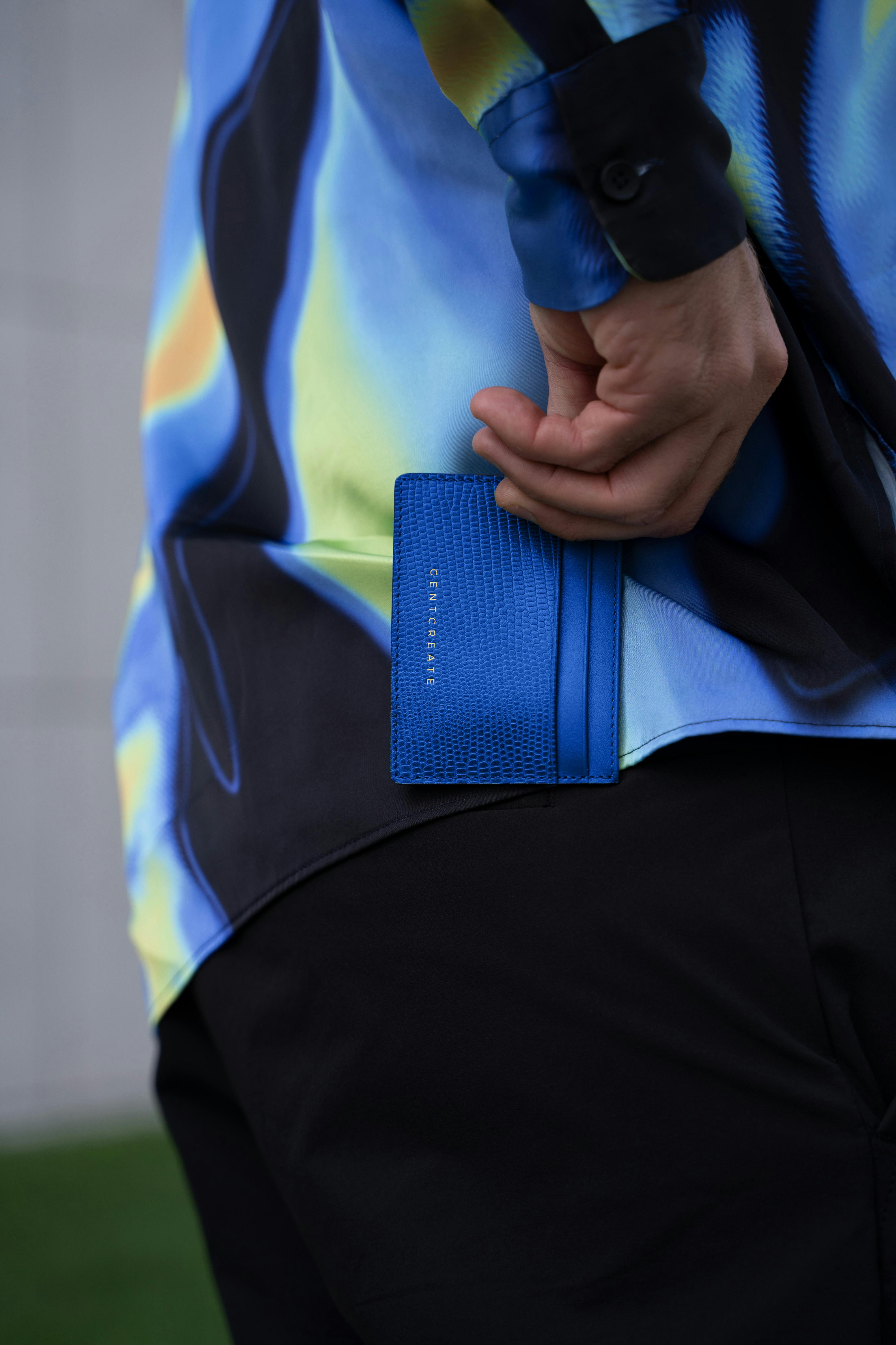 Blue Lizard Leather Wallet for Men by GENTCREATE Luxury Brand · Free ...