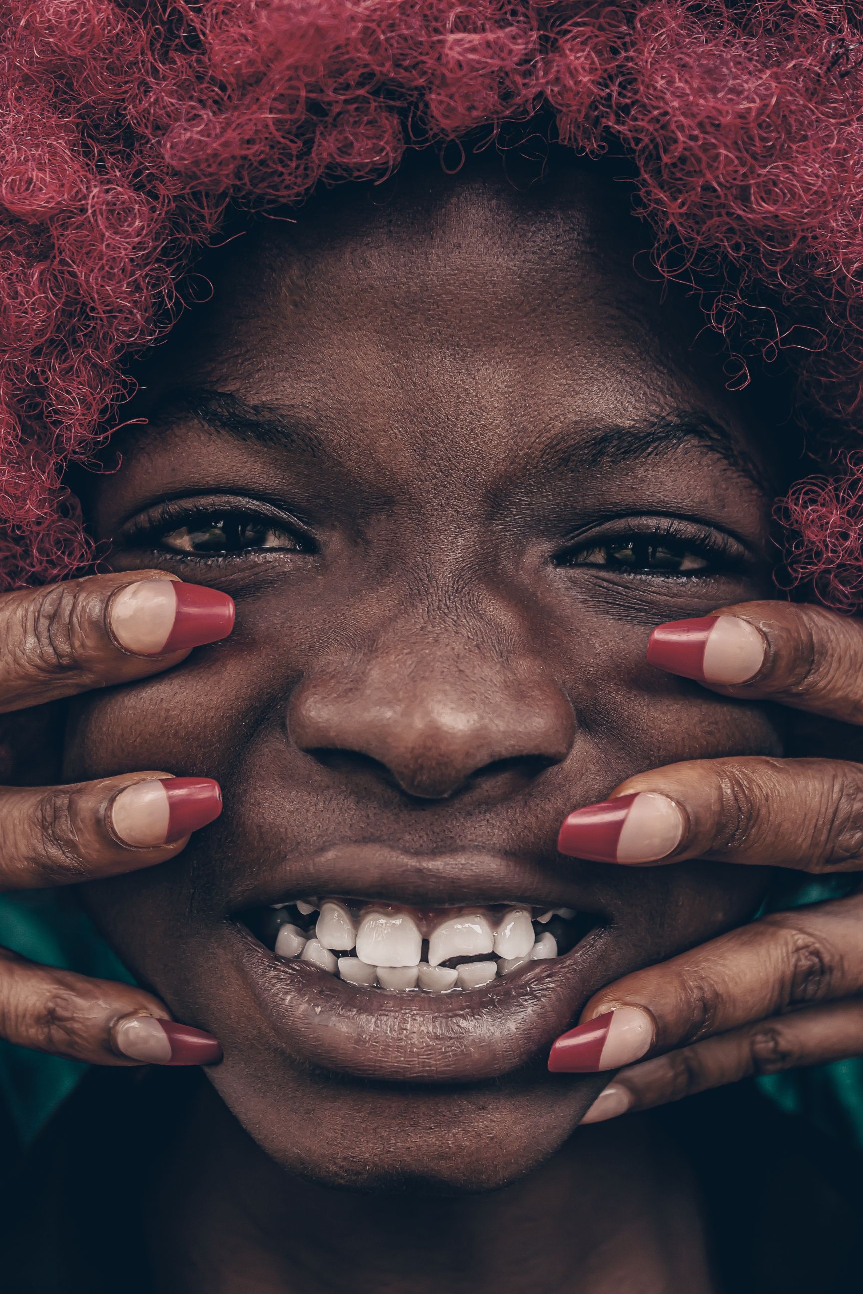 Laughing Woman with White Paint on Her Face · Free Stock Photo