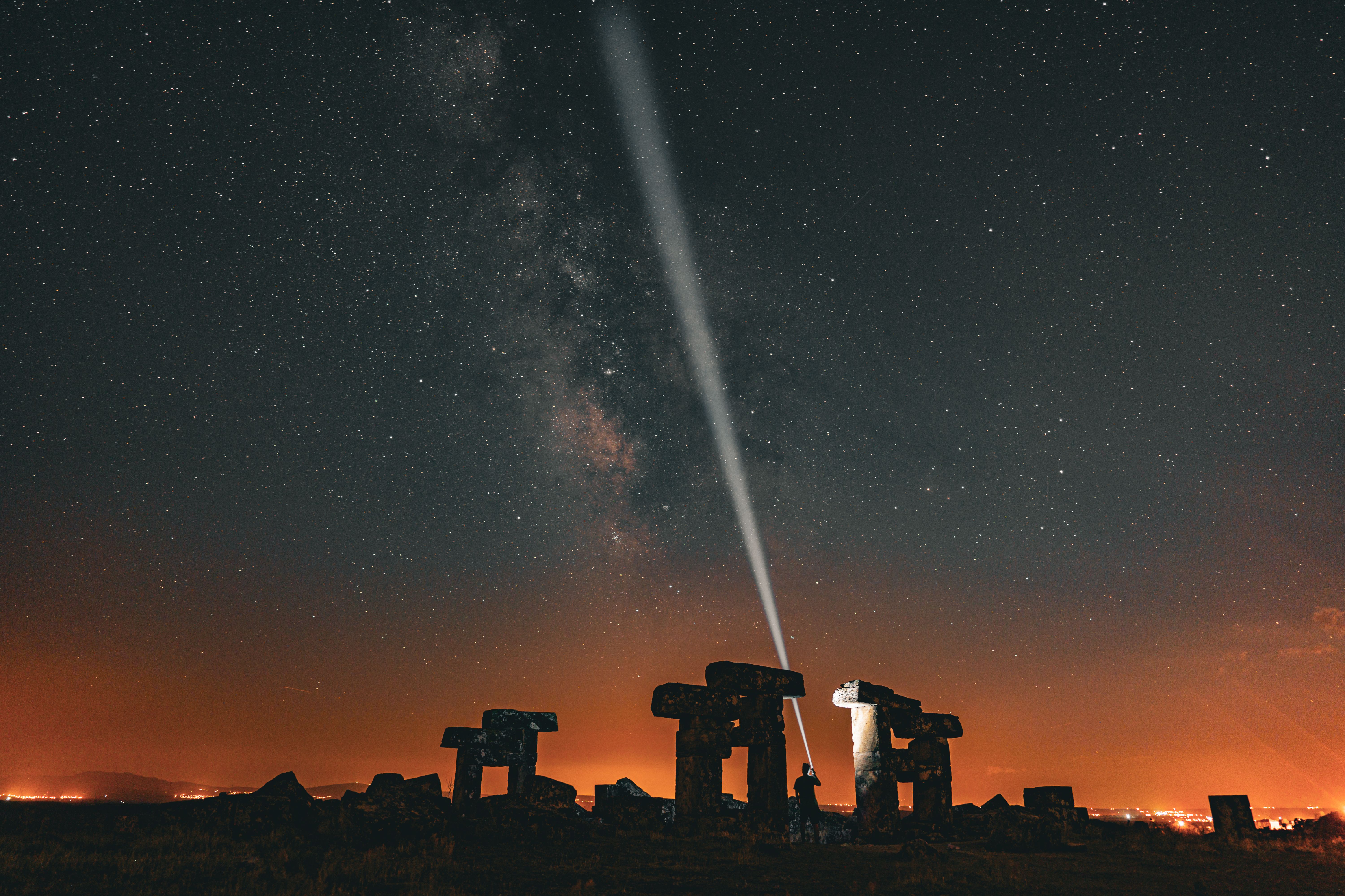 A photo of a stonehenge under the stars · Free Stock Photo