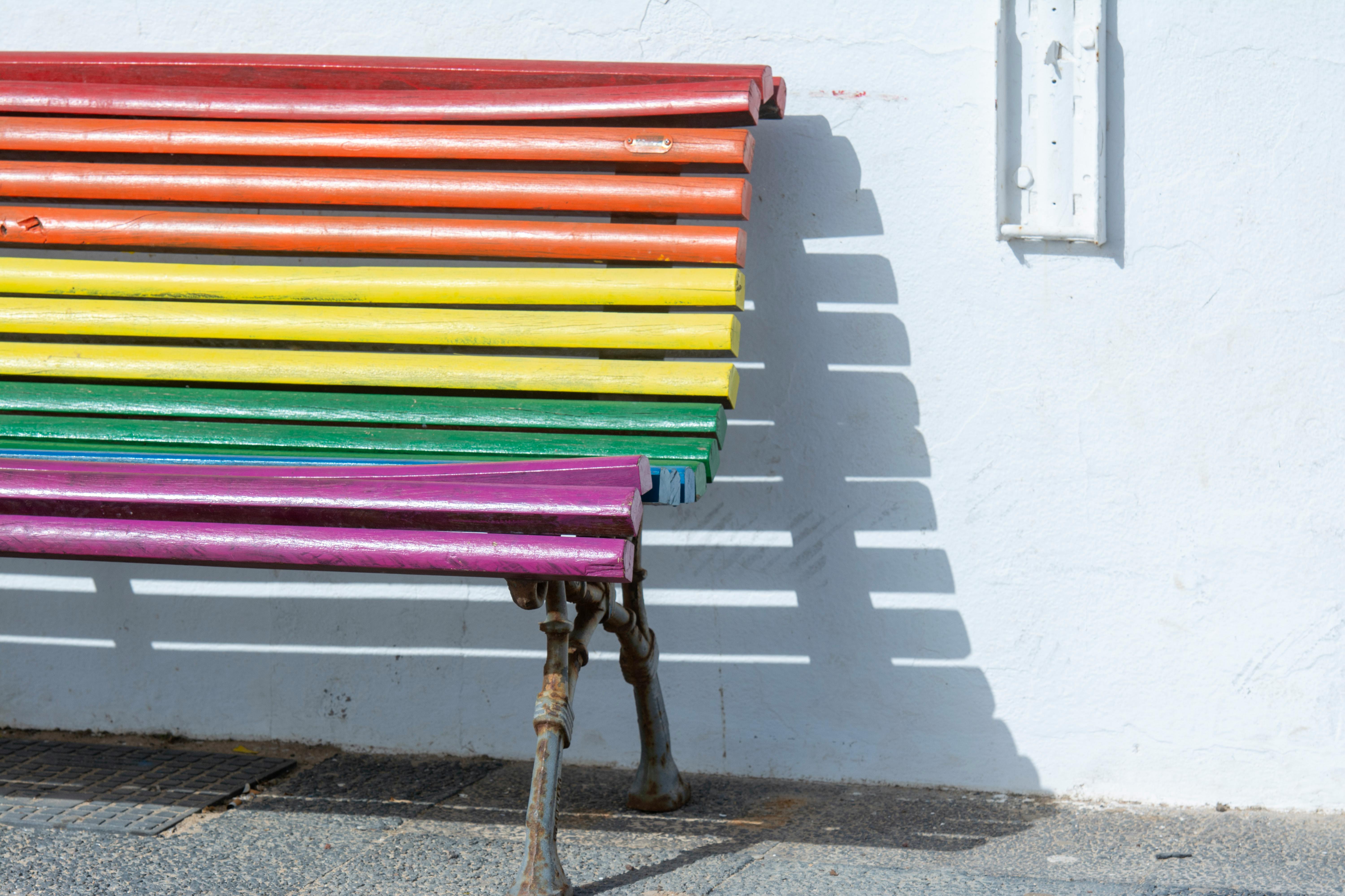 Detail of colorful design bench · Free Stock Photo