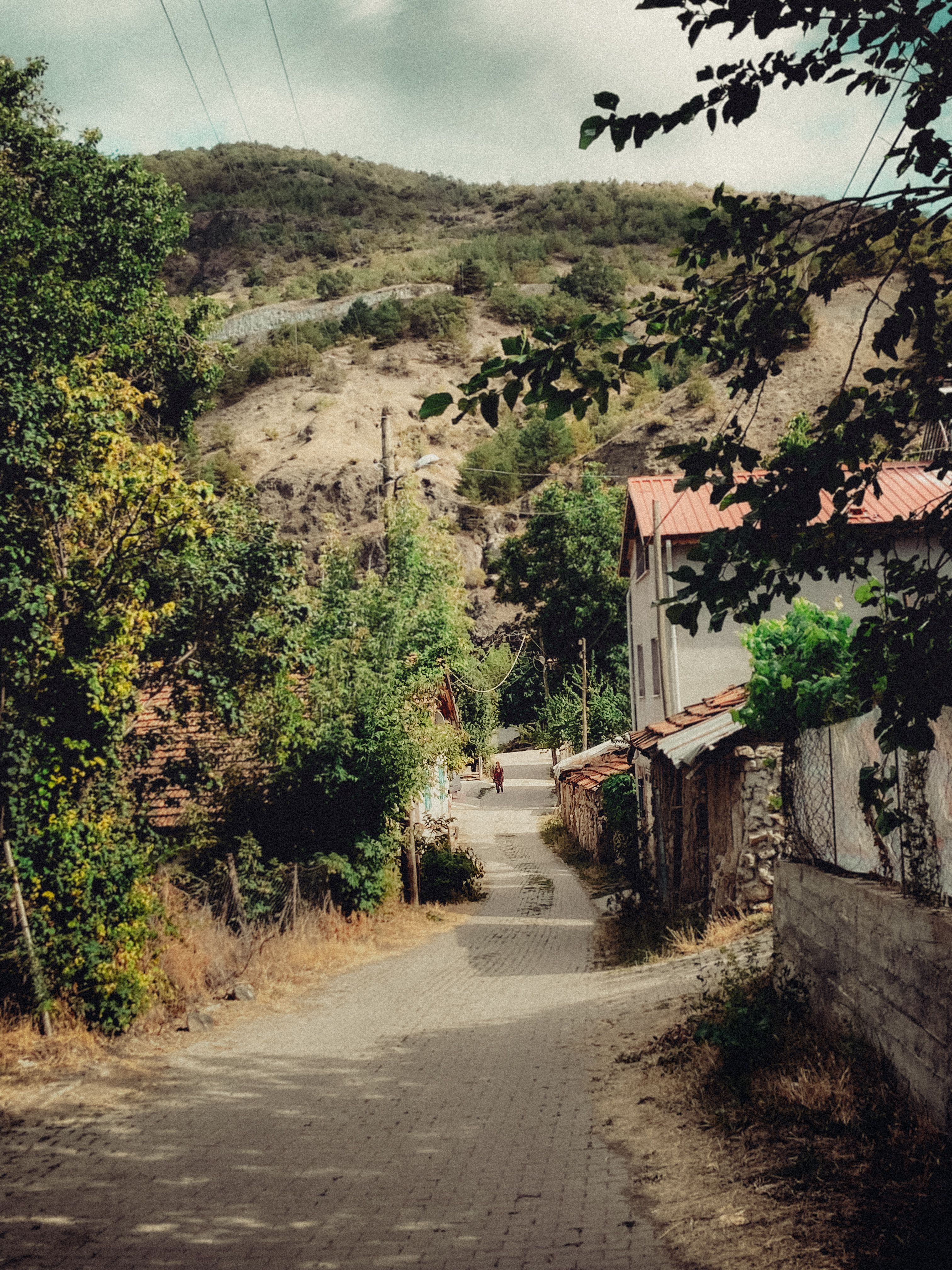 A narrow road with houses on both sides · Free Stock Photo
