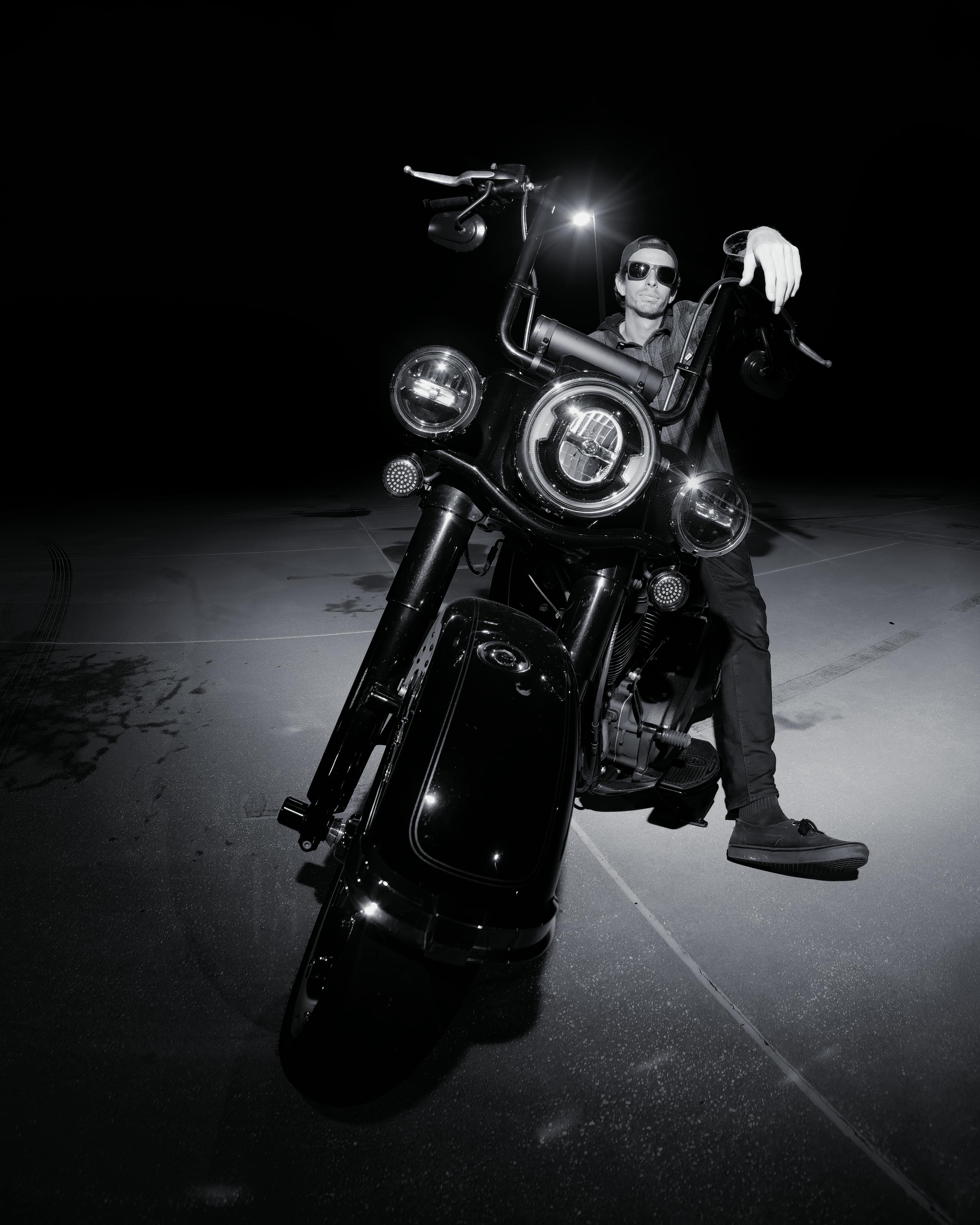 Gray Harley-davidson Motorcycles Flat-brimmed Cap Hanged on Brown ...