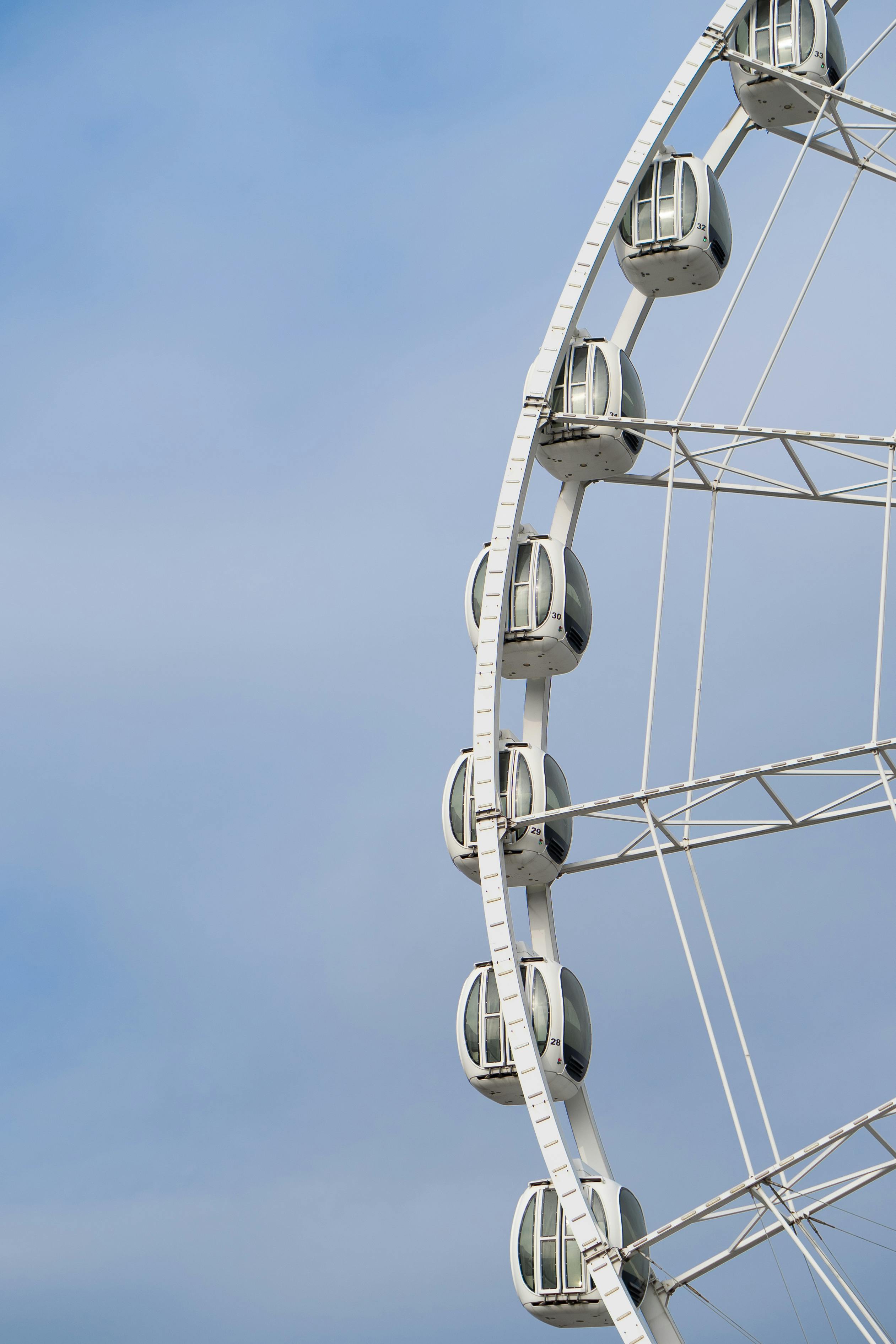 A large ferris wheel with many white wheels · Free Stock Photo