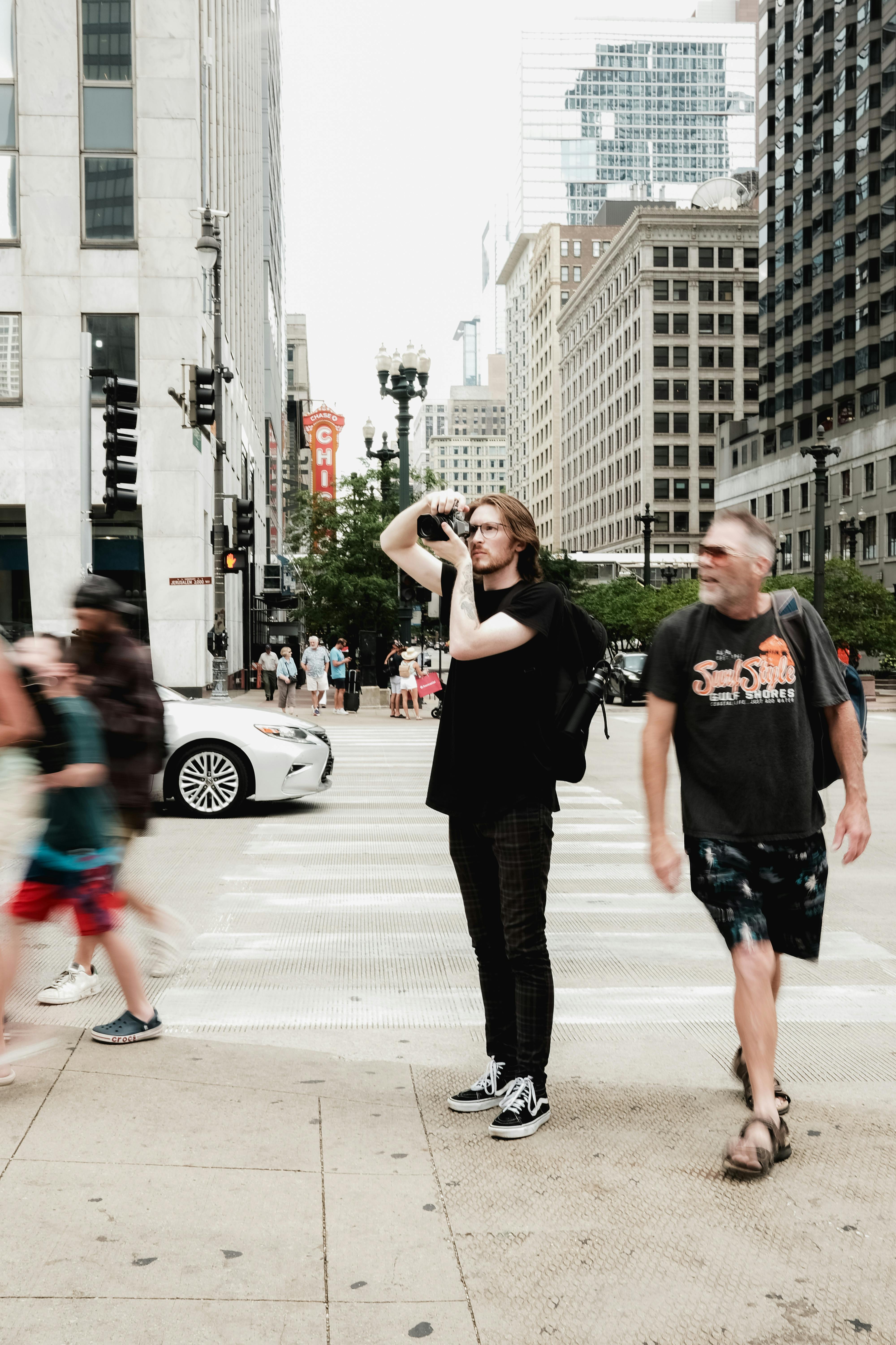 People Walking on Sidewalk · Free Stock Photo