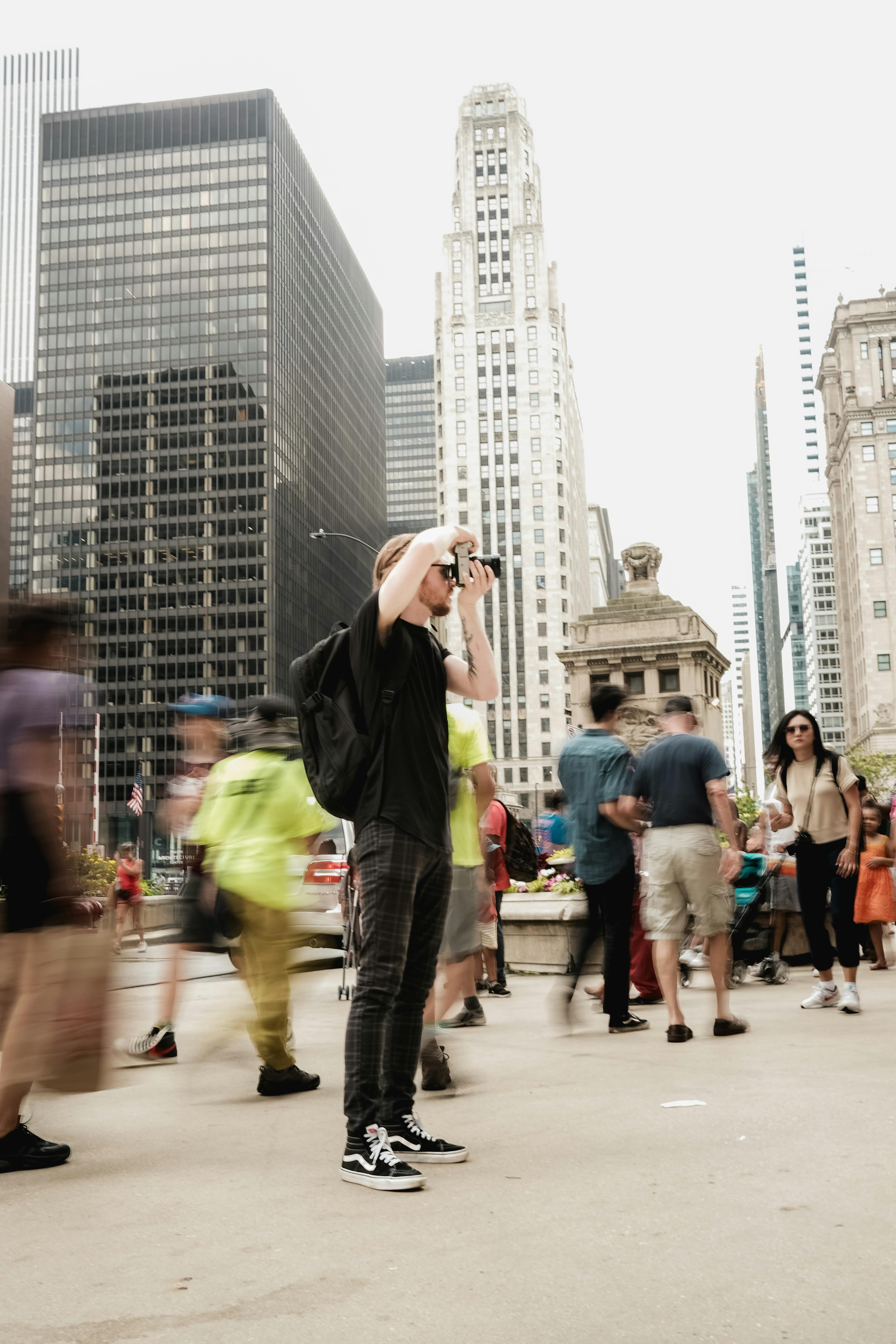 People Walking on Sidewalk · Free Stock Photo