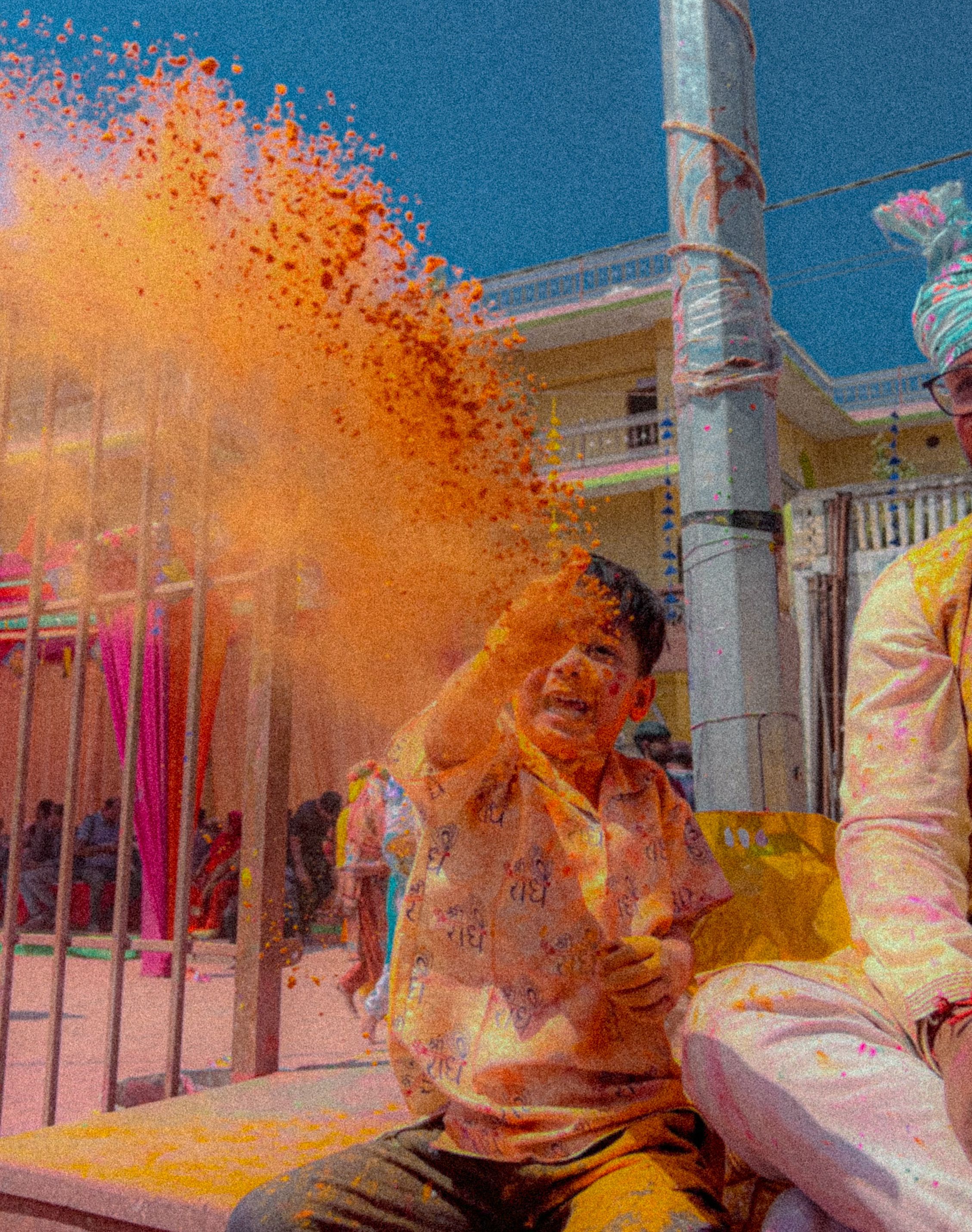 little boy splashing colour · Free Stock Photo