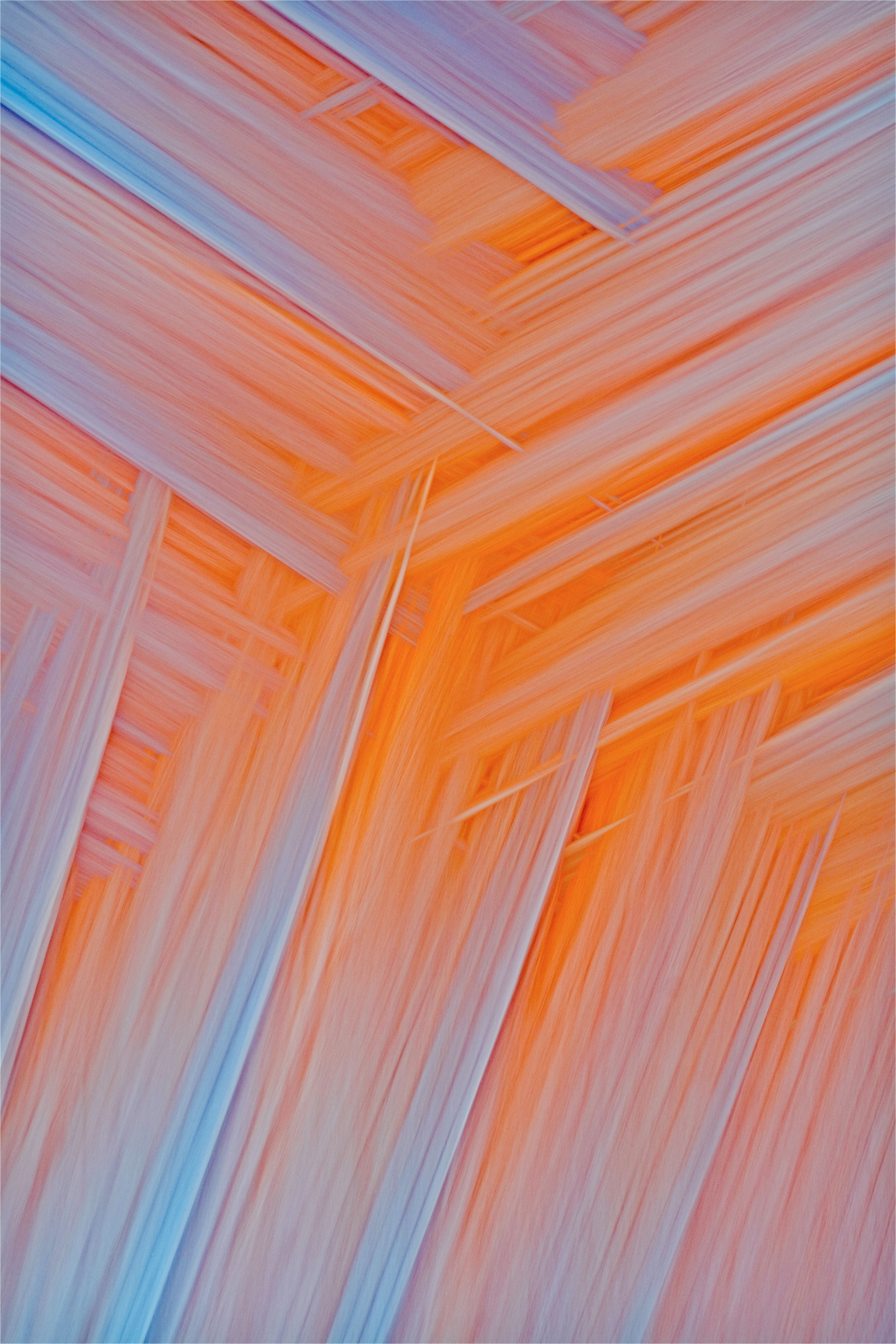 An abstract painting with orange and blue lines · Free Stock Photo