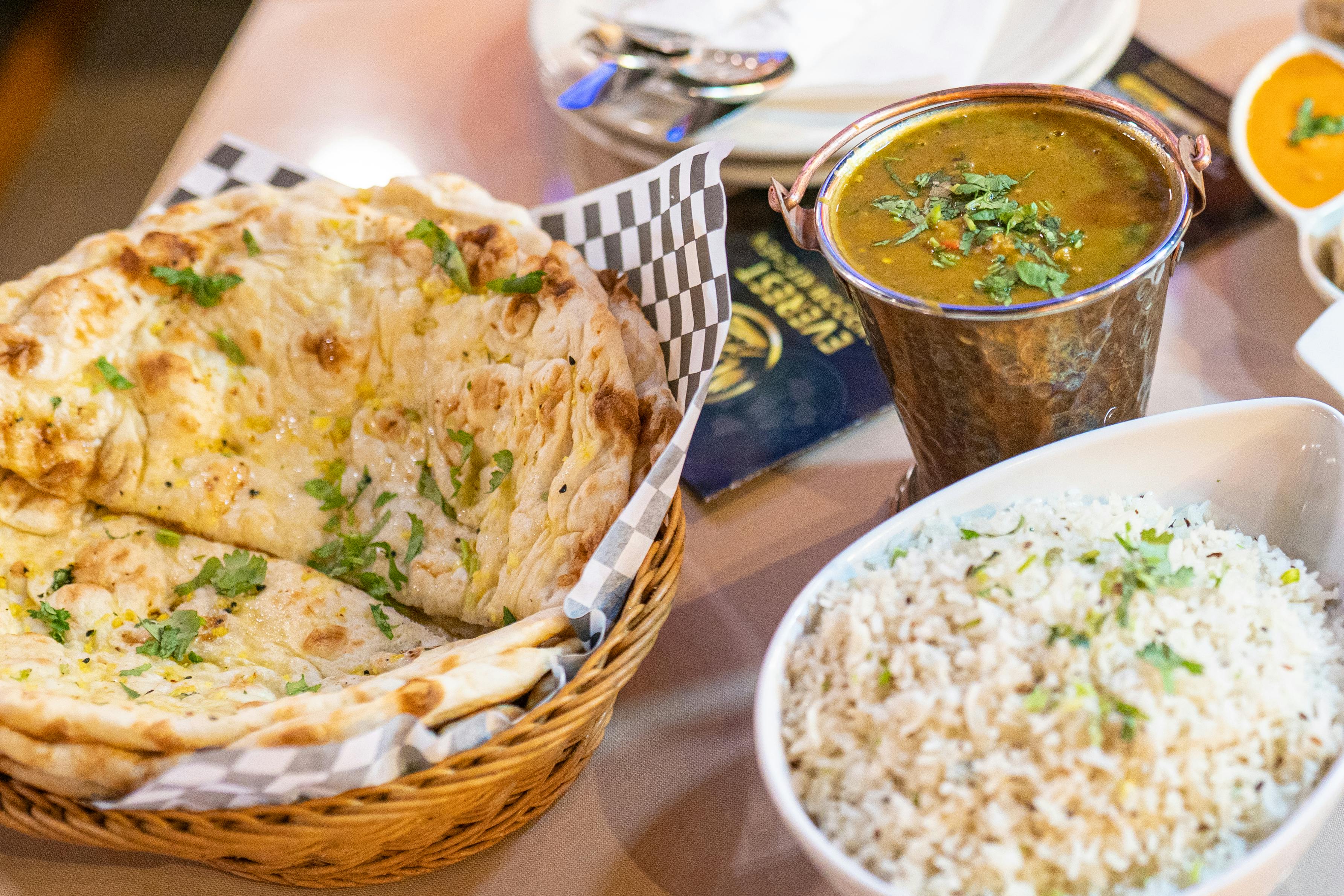 Rice, Daal & Naan Roti - Everest Tandoori Kitchen · Free Stock Photo