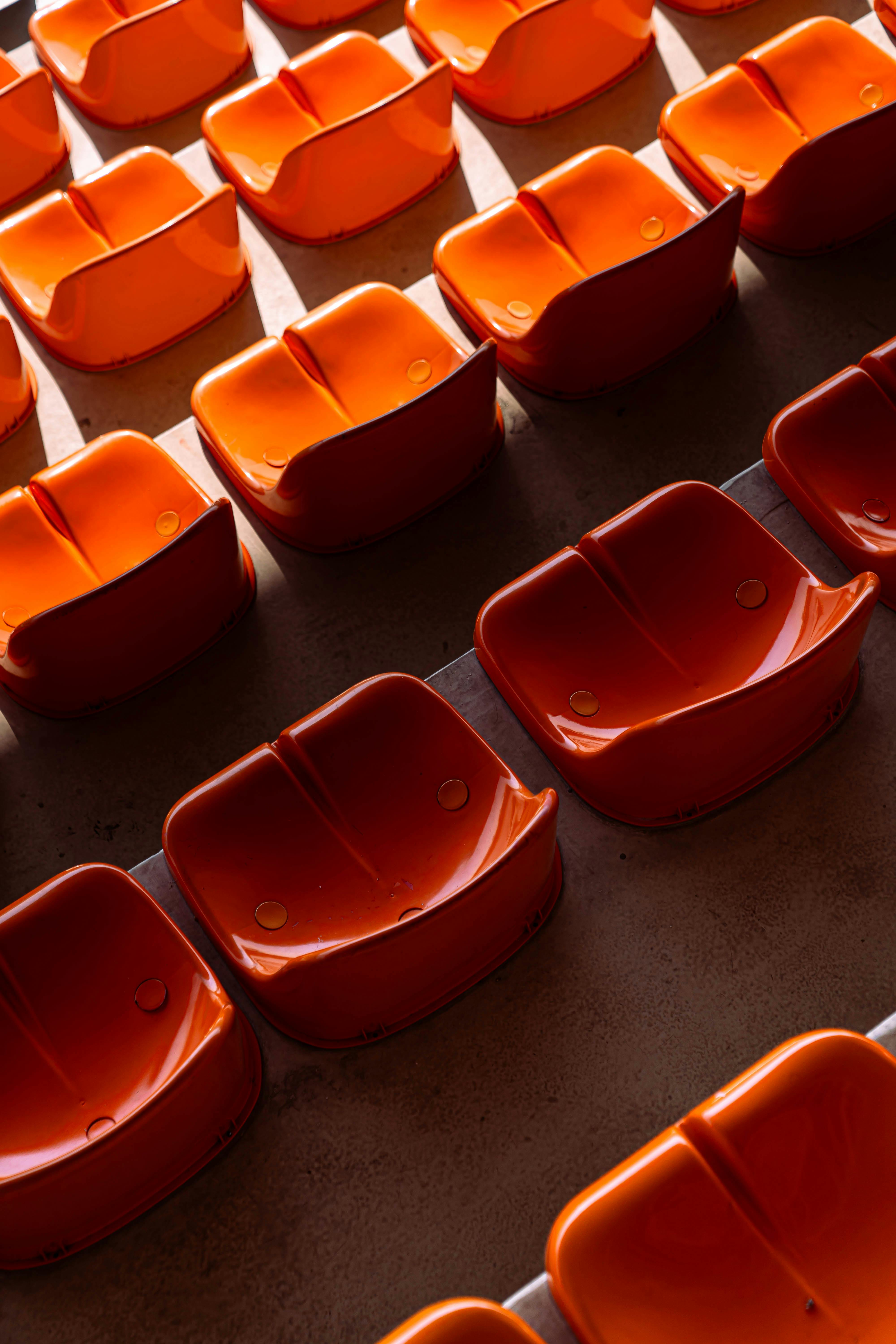 Pink and Blue Stadium Chairs · Free Stock Photo