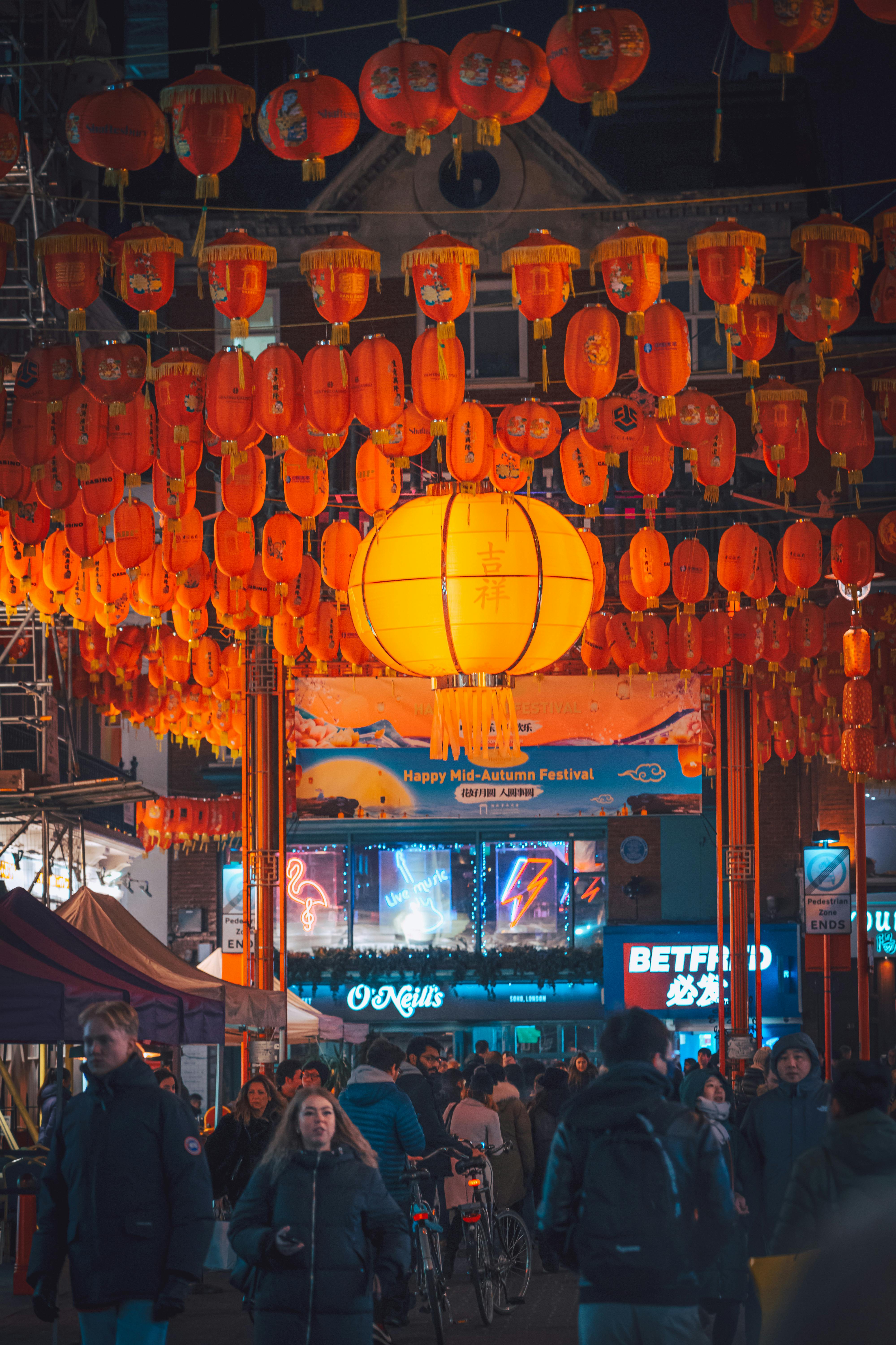 Group of People Throwing Paper Lantern on Sky during Night · Free Stock ...