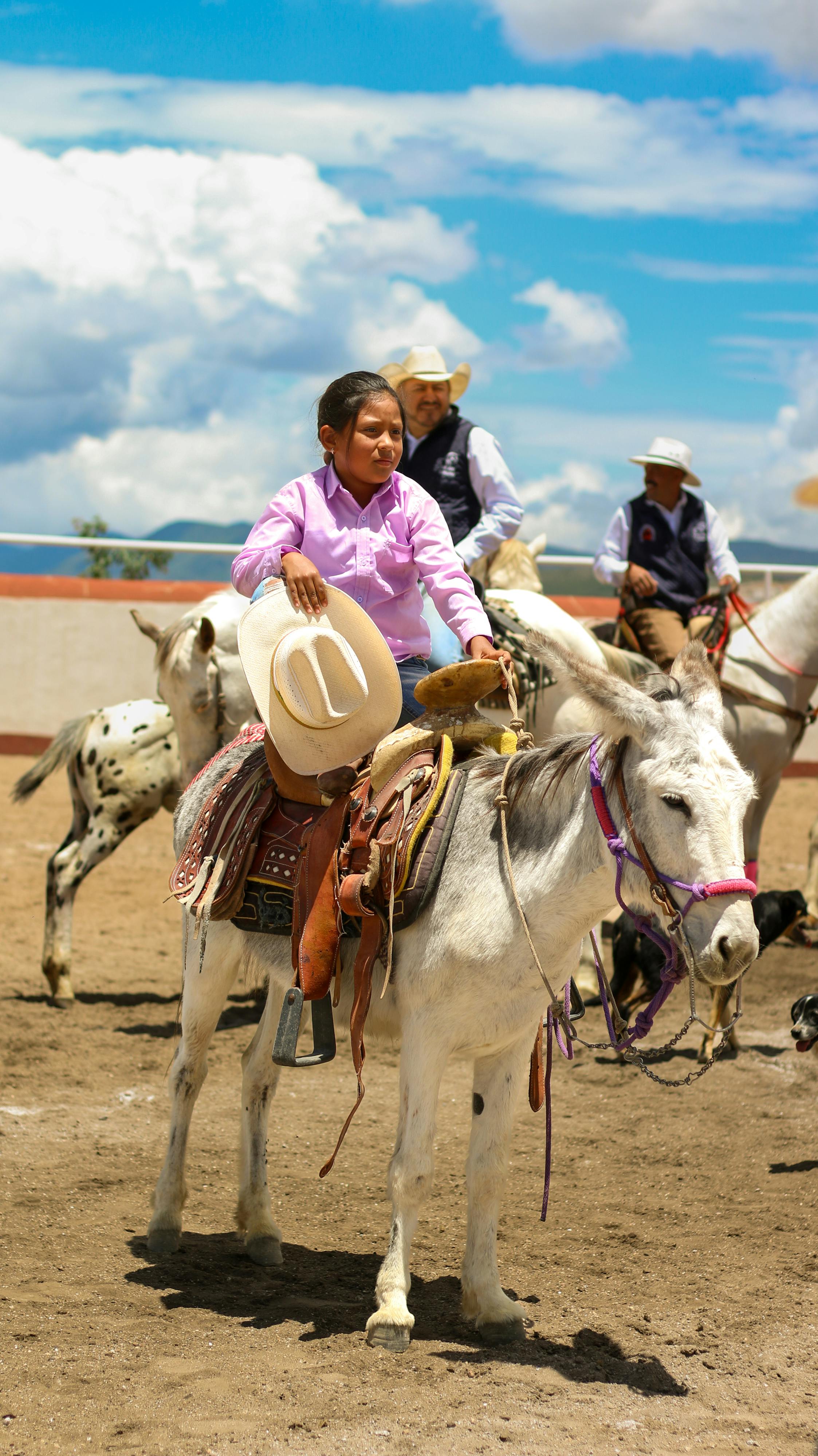 A woman riding a donkey in a rodeo · Free Stock Photo