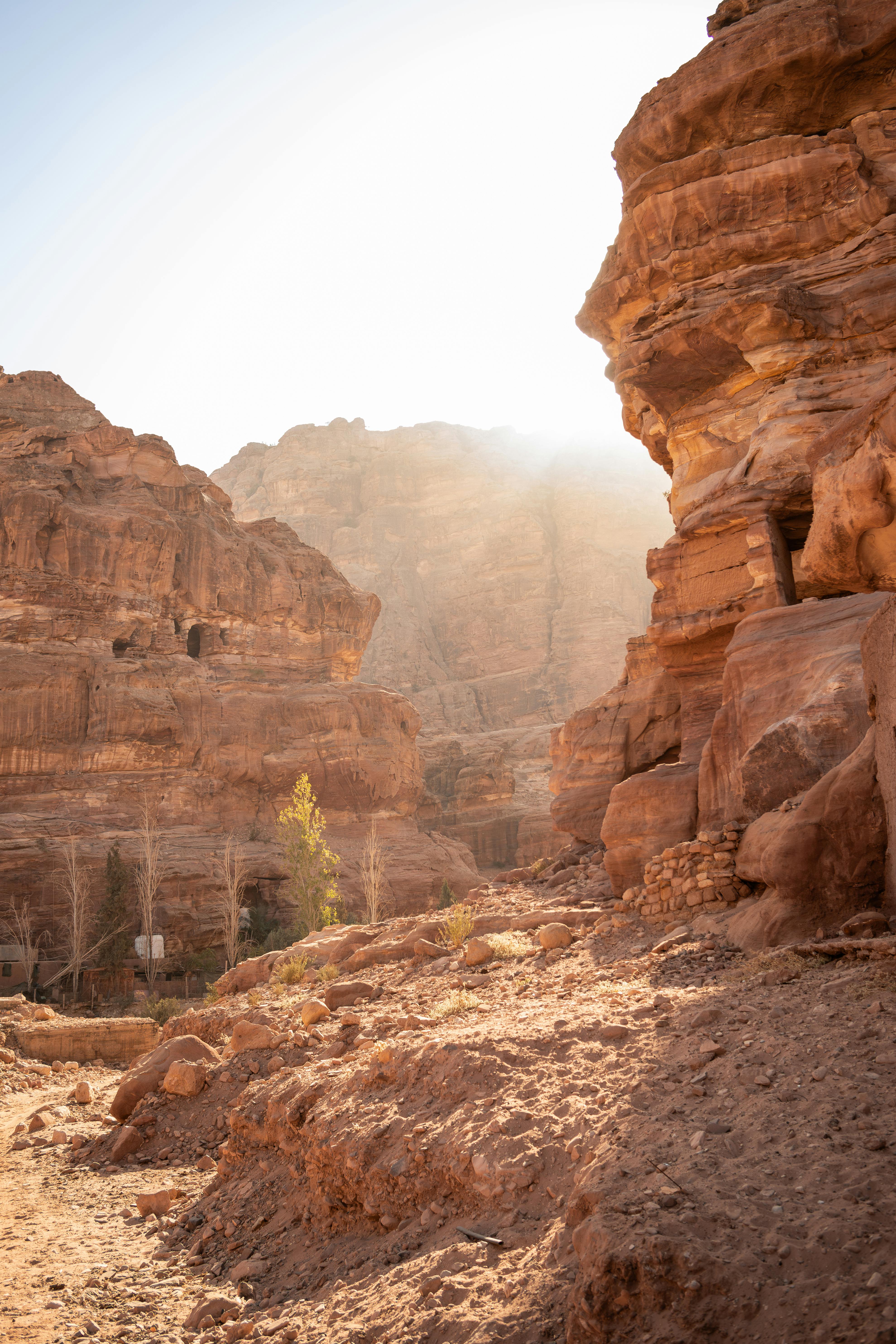 Beautiful View of Red Sandstone Rock Formations in Jordanian Petra ...