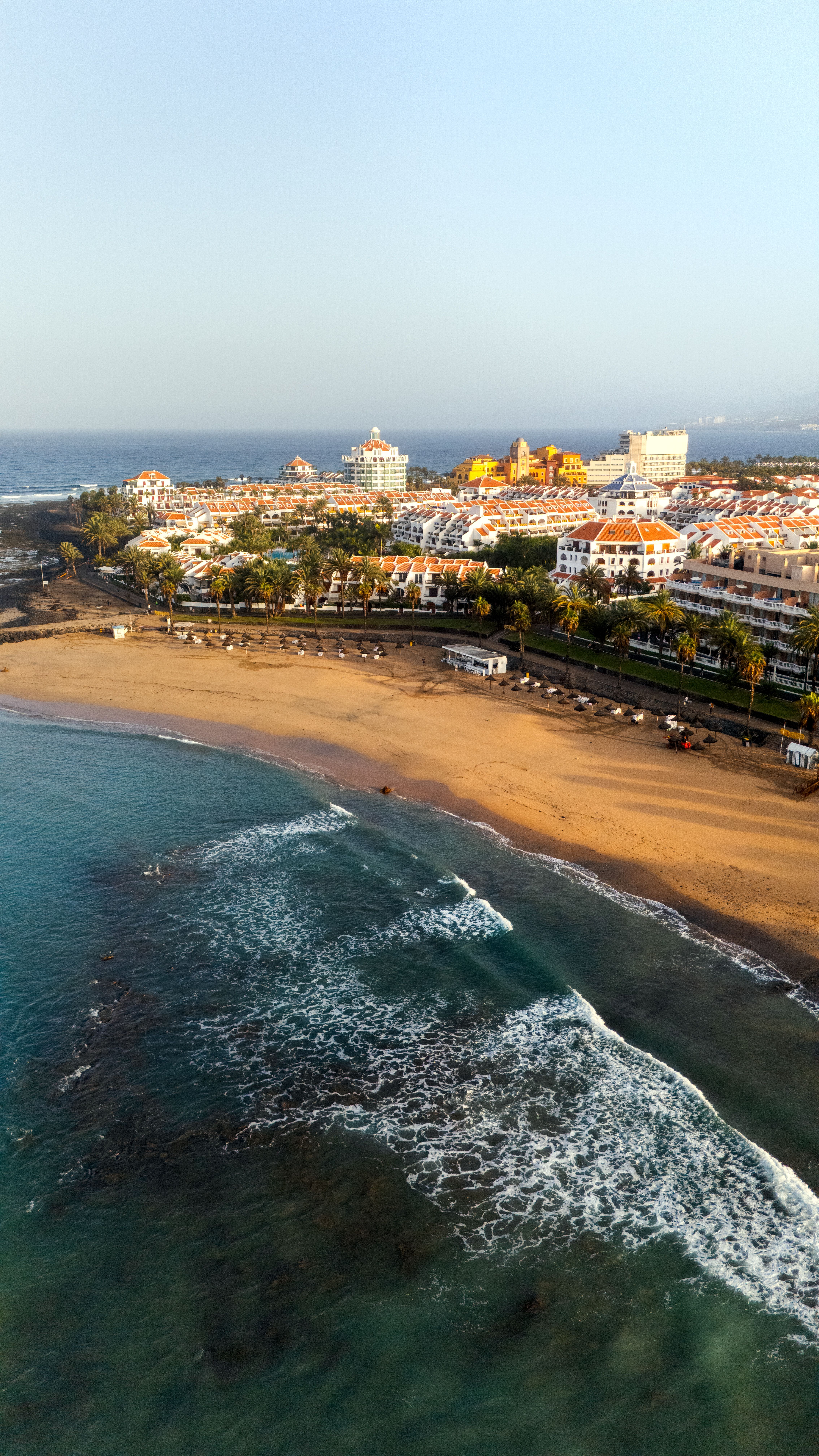 Aerial view of the beach and town of playa de la canoa · Free Stock Photo