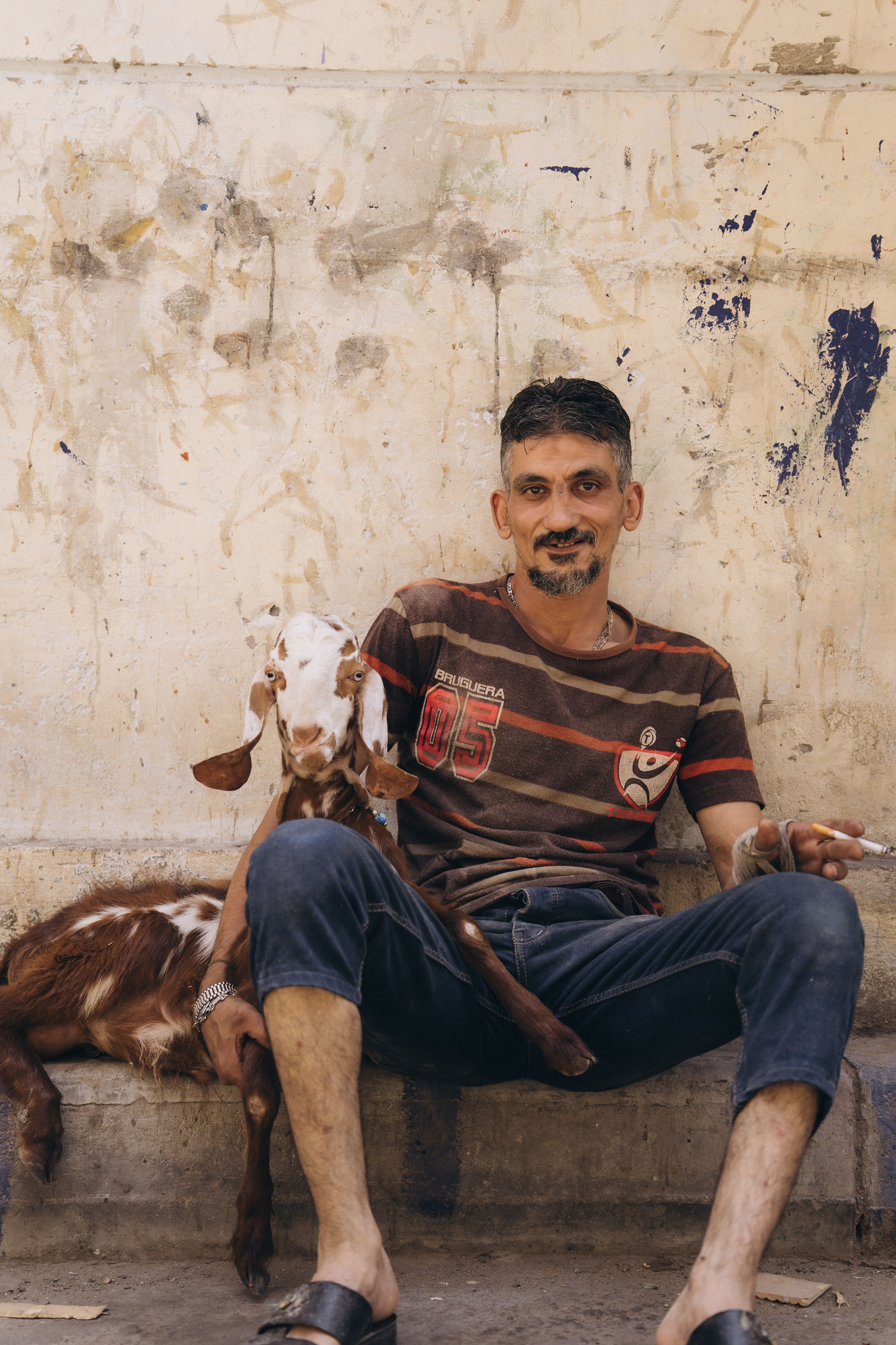 portrait with goat · Free Stock Photo