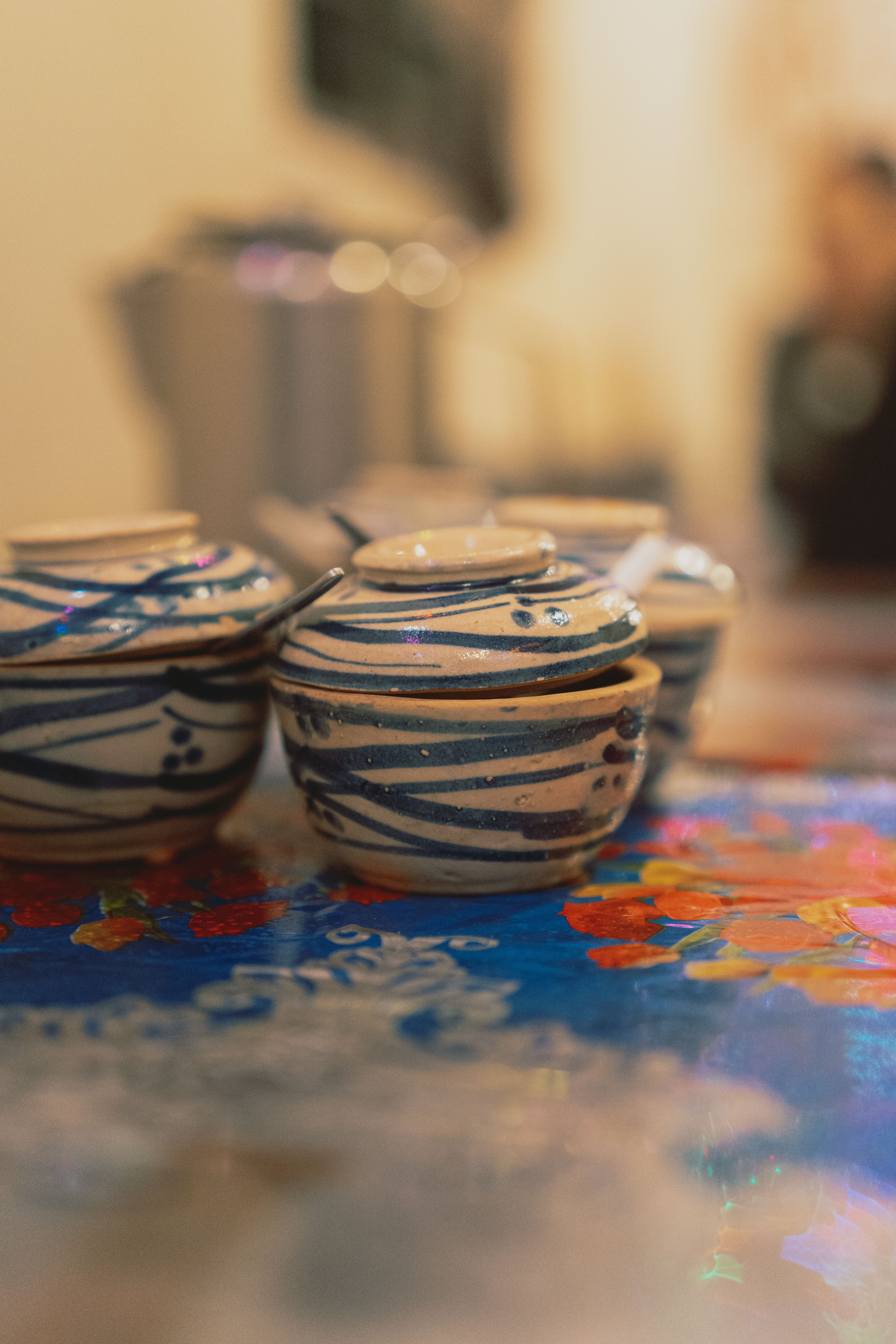 A table with several bowls on it · Free Stock Photo