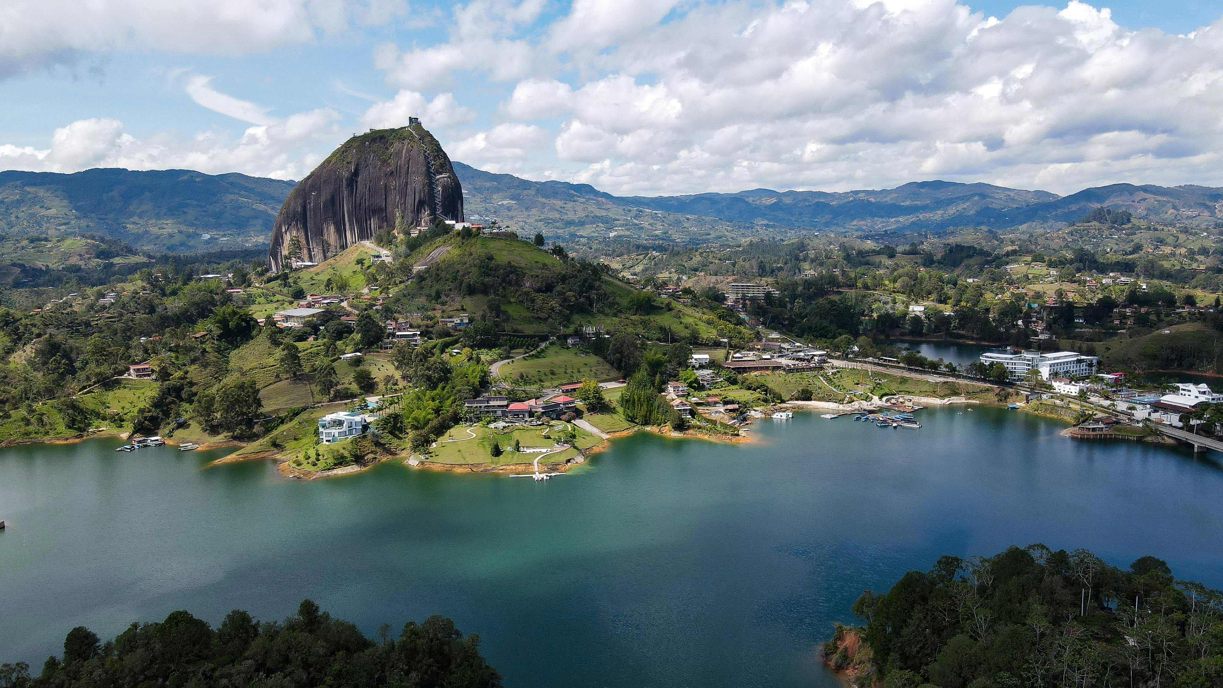 Aerial View of Islands in Embalse Penol-Guatape Water Reserve in ...