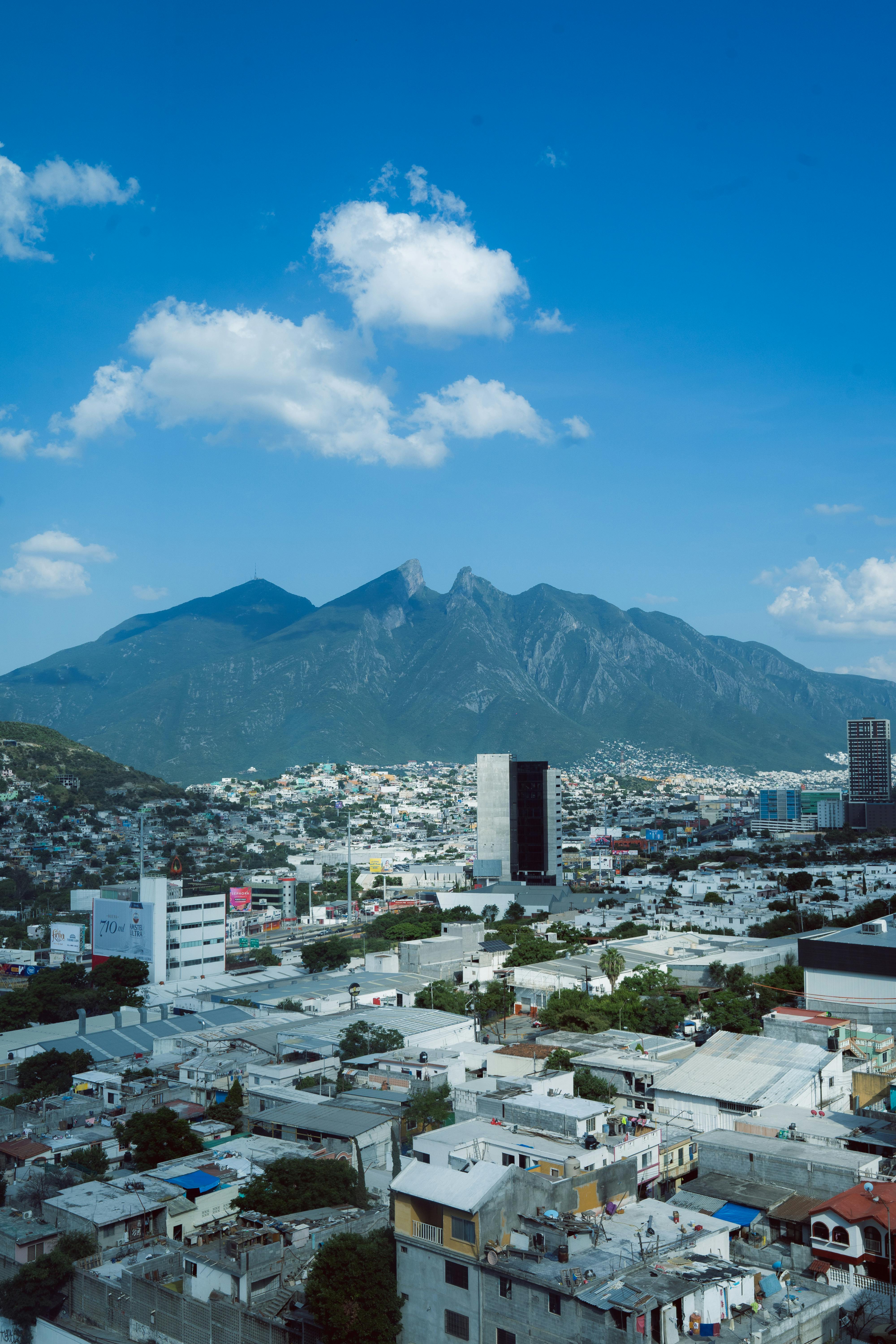 Aerial View of Monterrey with Iconic Mountain Backdrop · Free Stock Photo