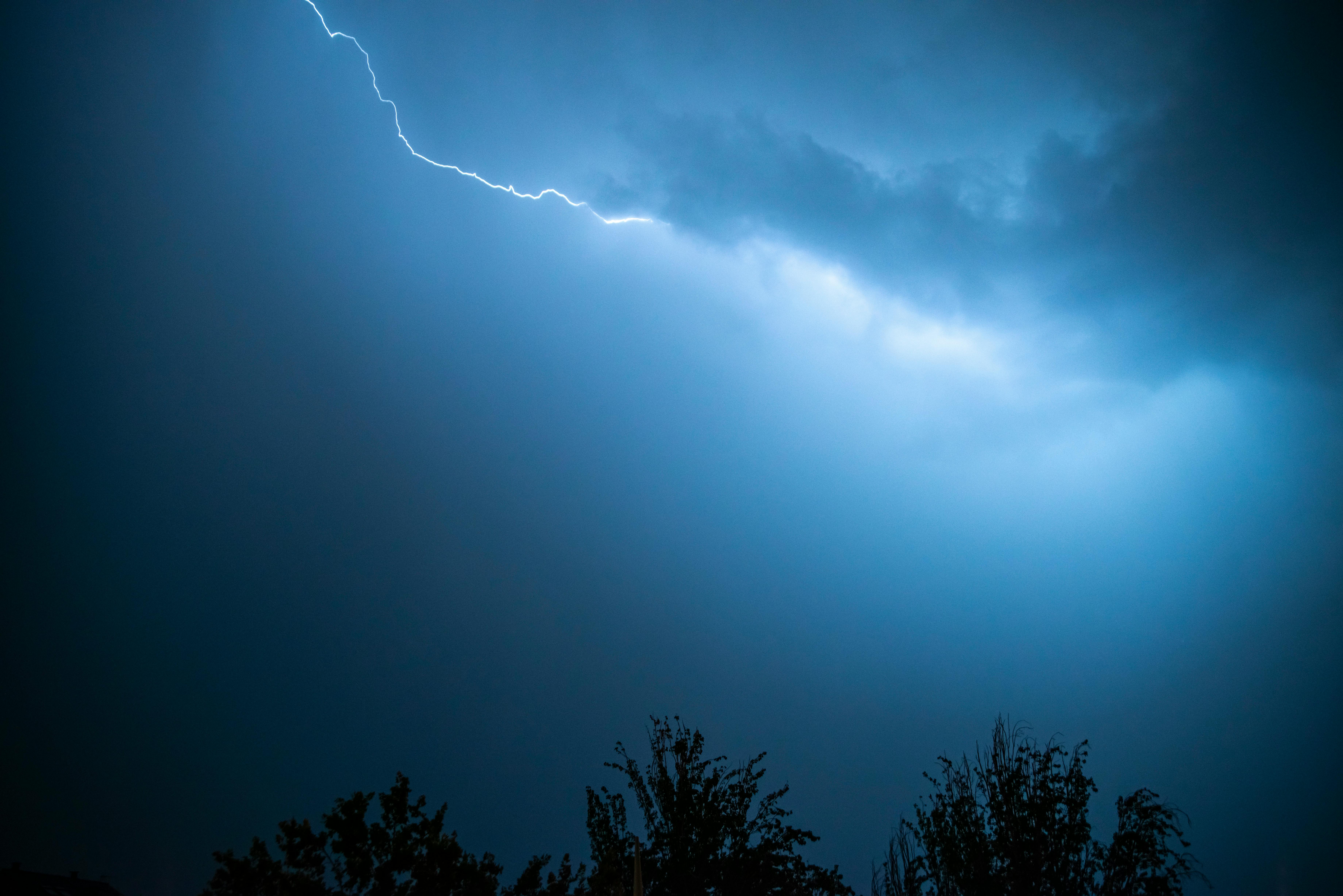 Lightning Jolt during Night Time · Free Stock Photo