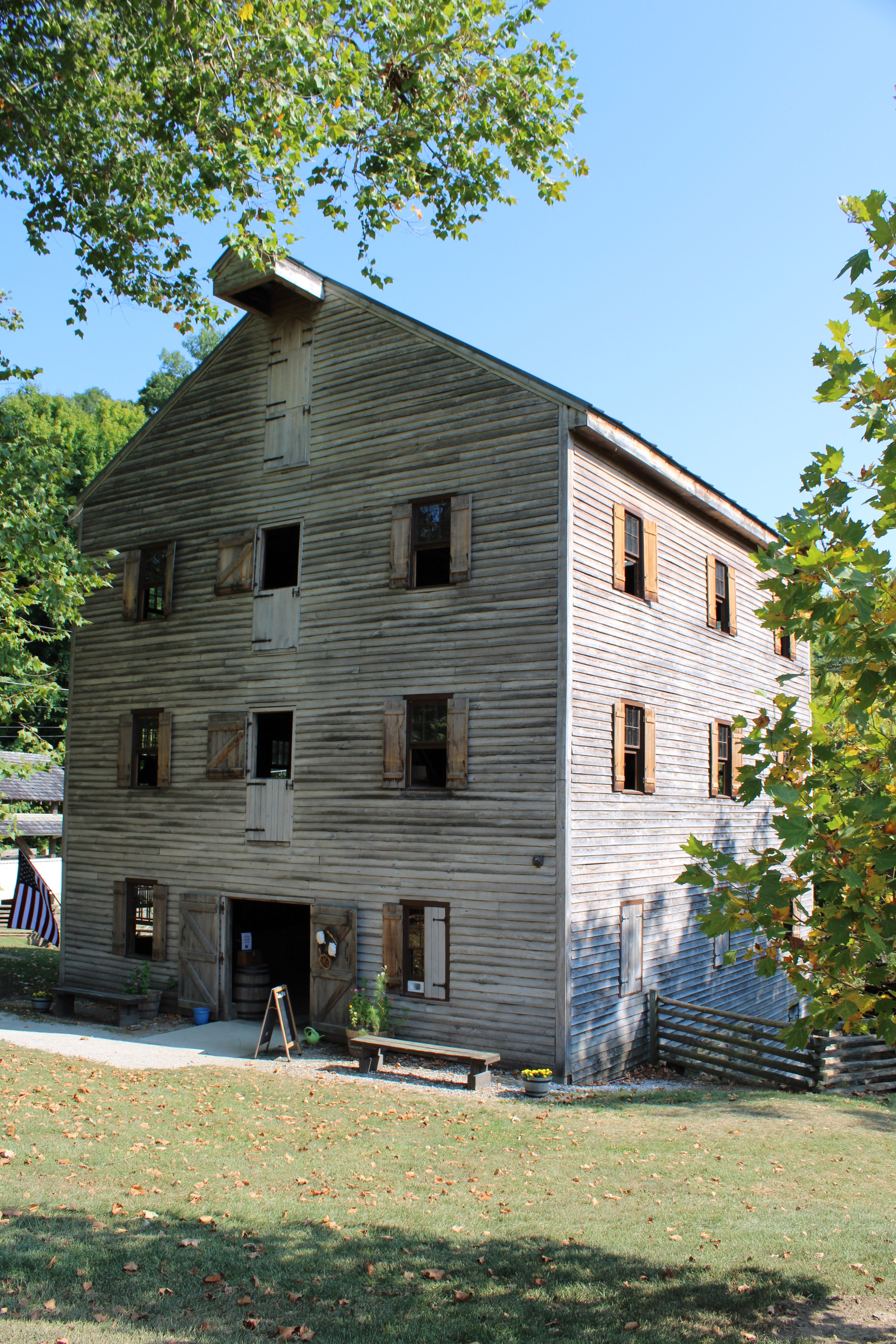 Front View Of Restored Working Grain Mill At Rock Mill · Free Stock Photo