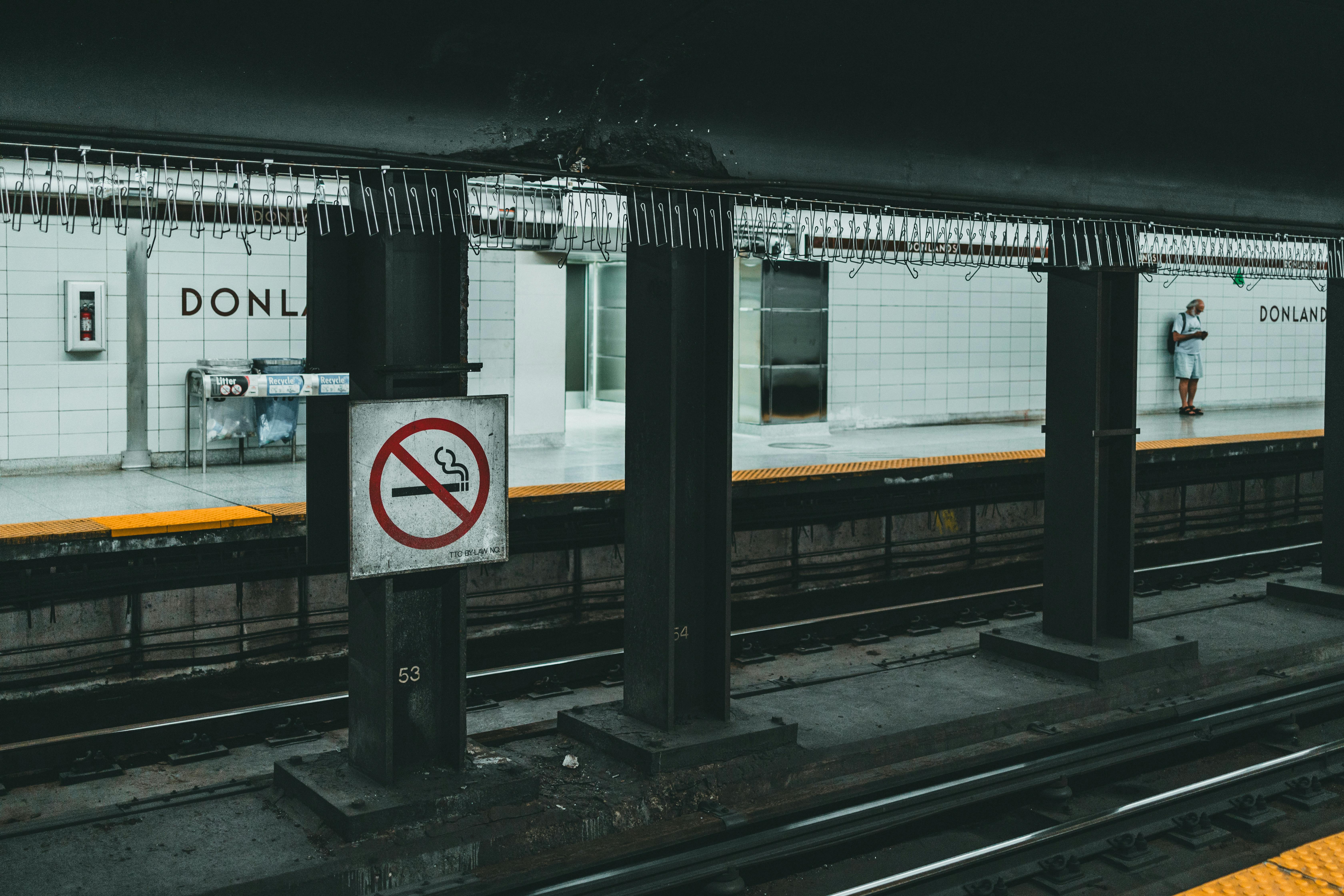 A subway station with no smoking signs · Free Stock Photo