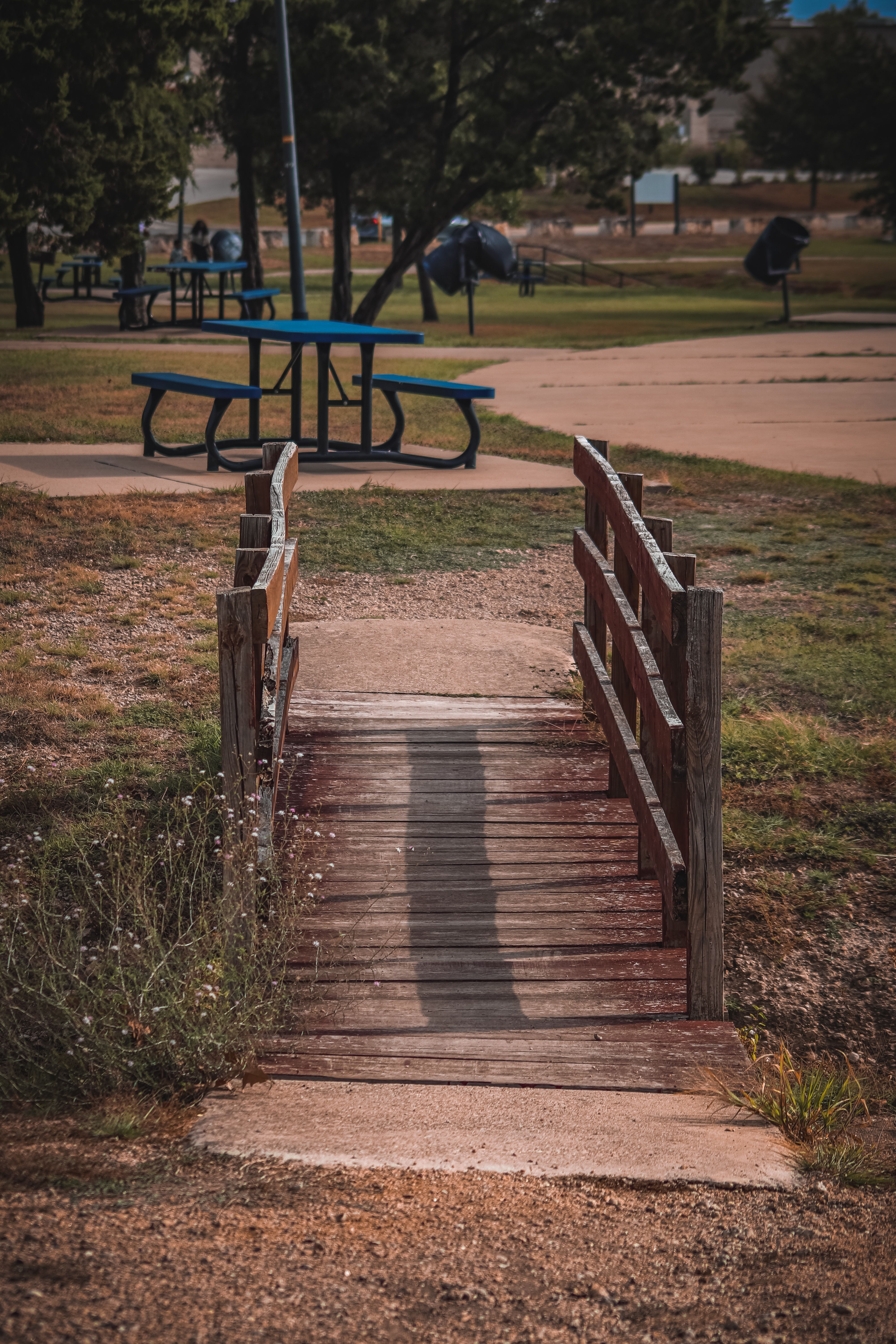 Wooden Footbridge in Park · Free Stock Photo