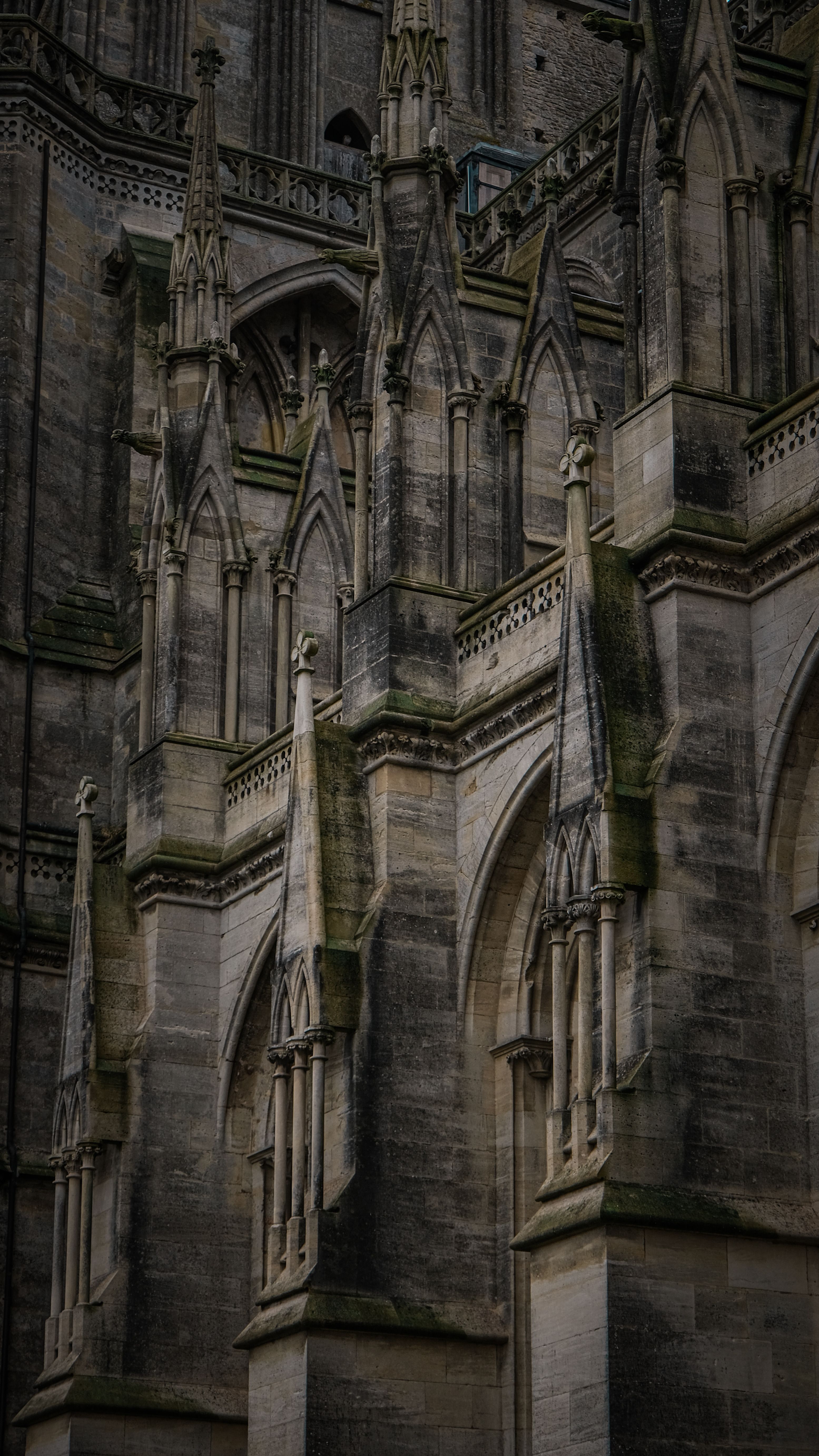 A close up of a gothic cathedral with spires · Free Stock Photo