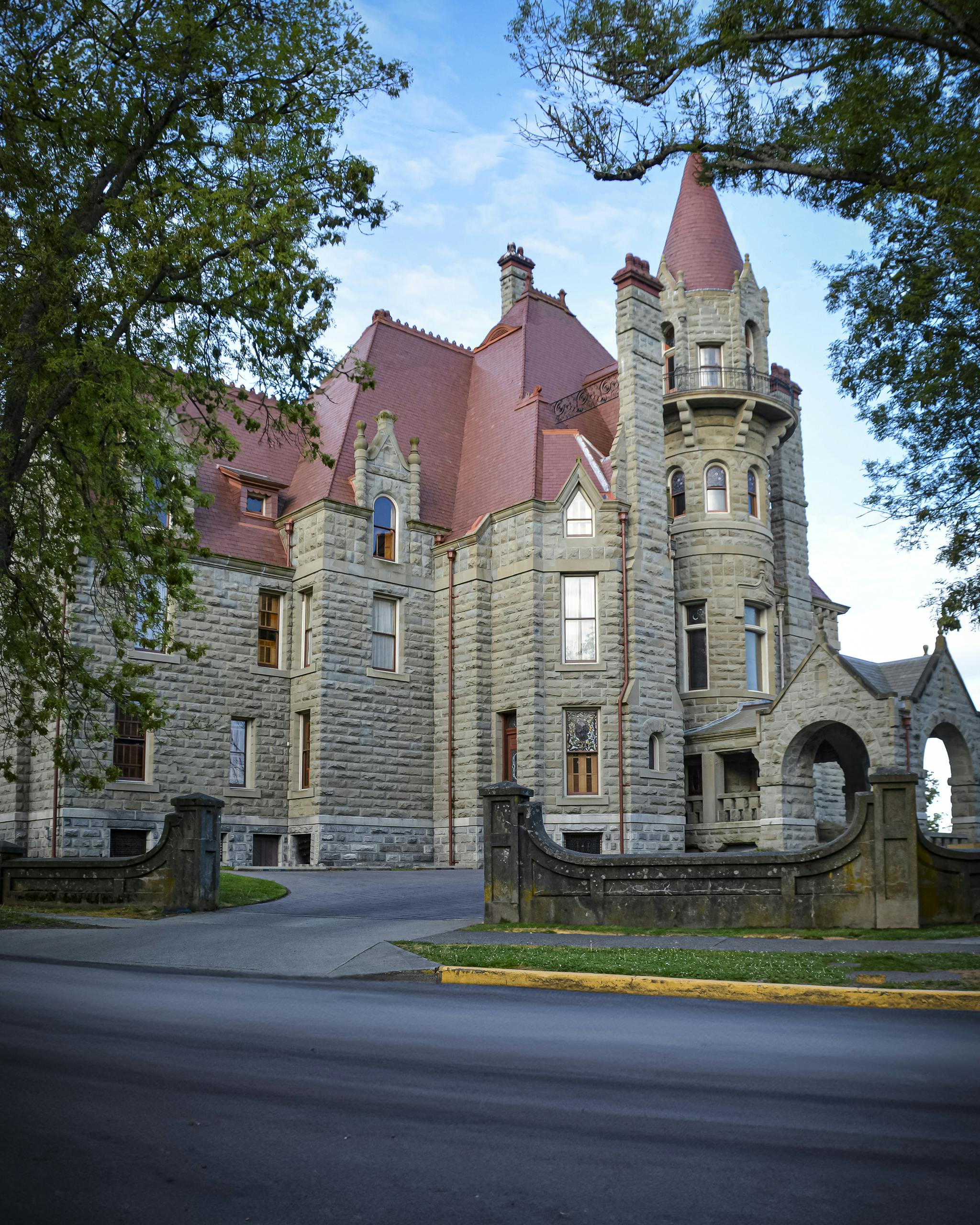Stone Castle With Green Grass Front Yard · Free Stock Photo