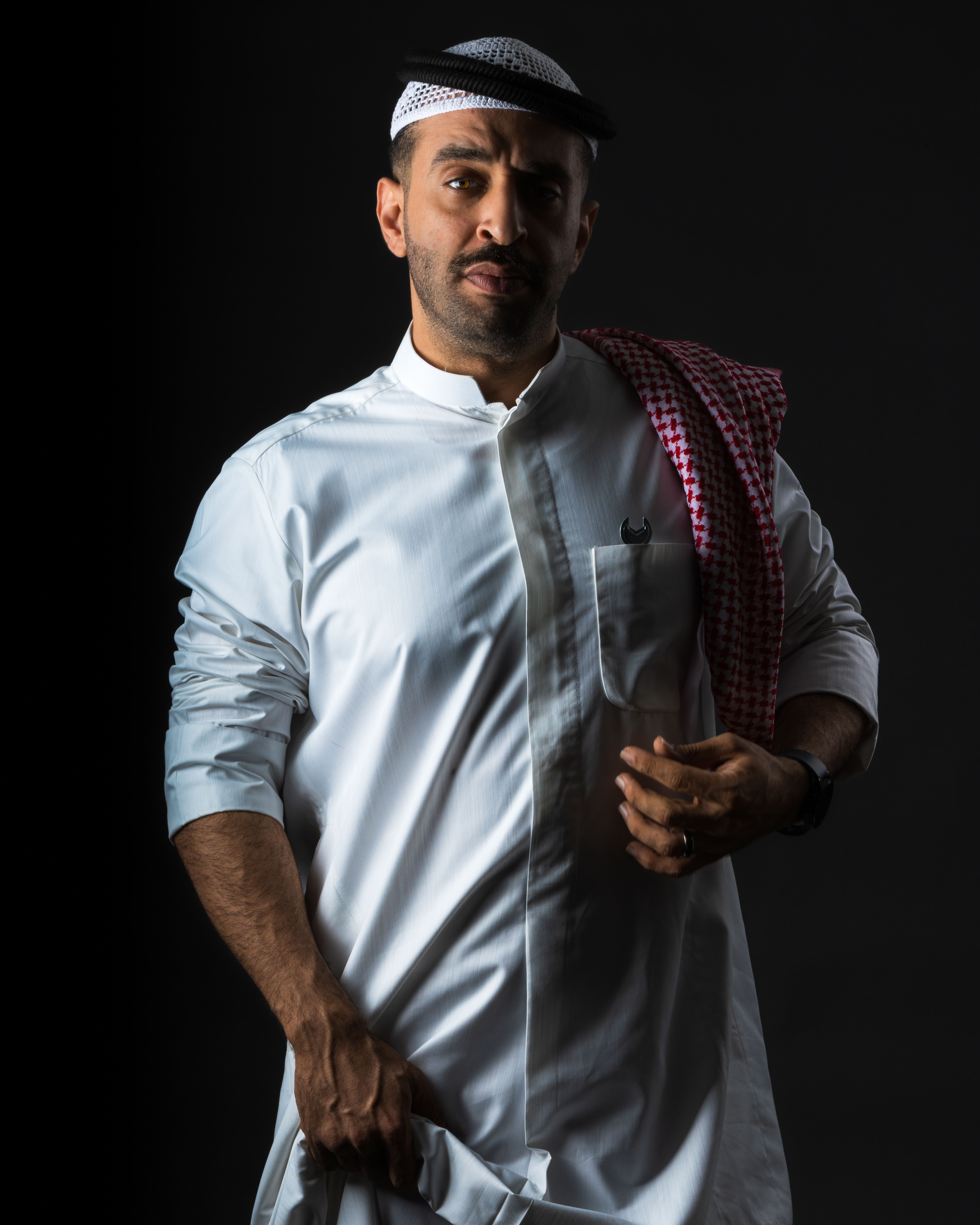 Man with Mustache in White Shirt · Free Stock Photo