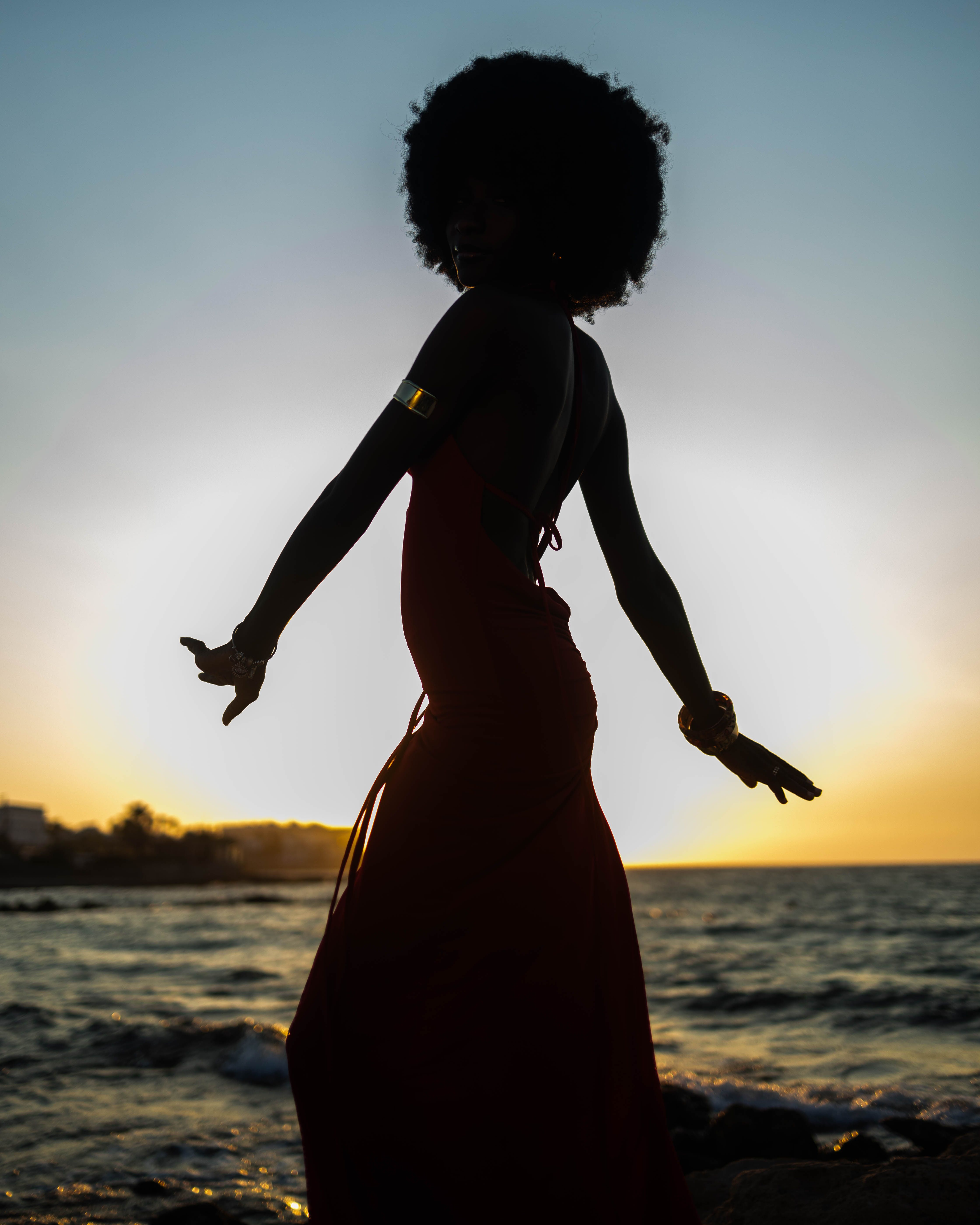 Afro Lady In a Red Dress · Free Stock Photo