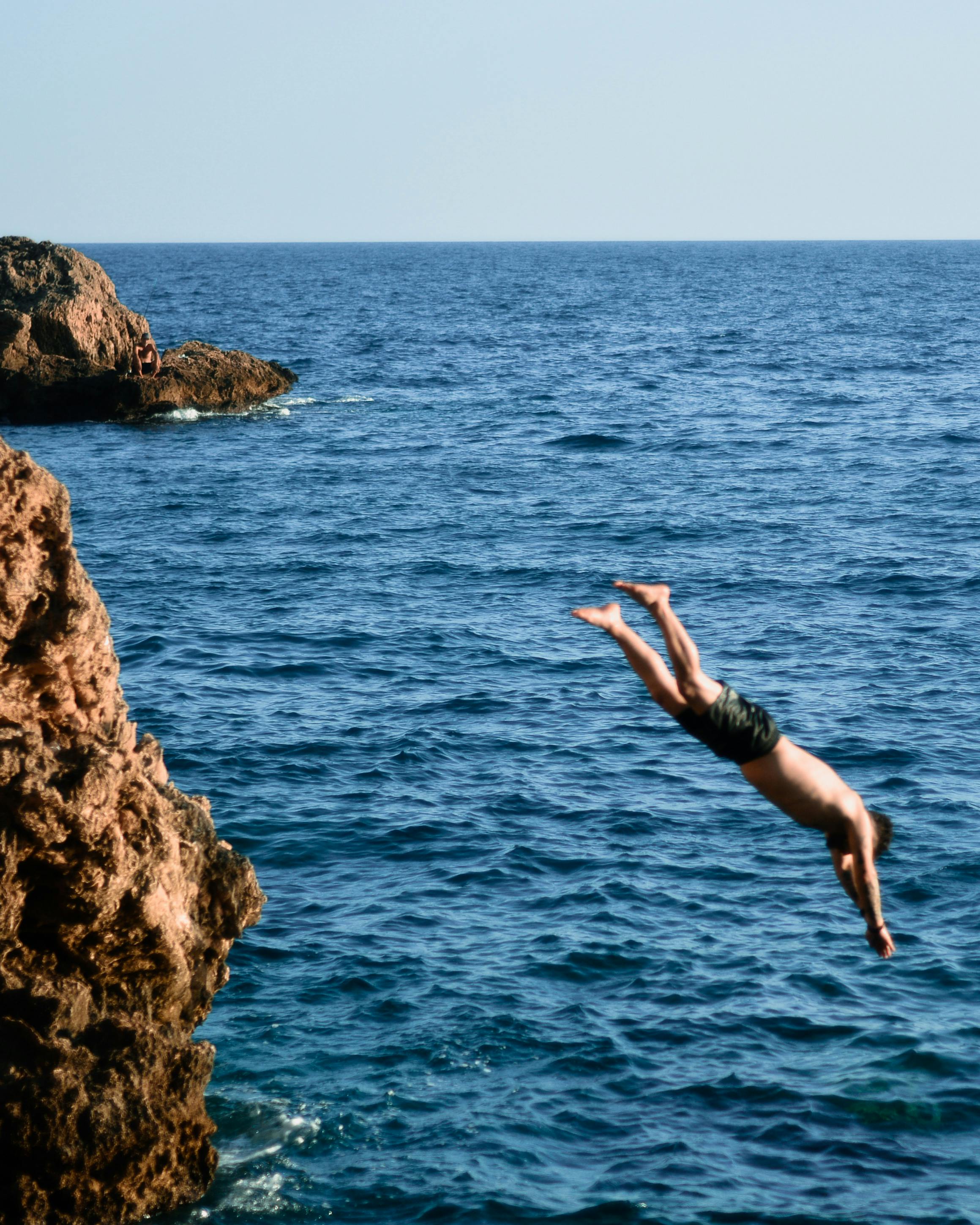 Cliff Diving into the Mediterranean Sea at Antalya · Free Stock Photo