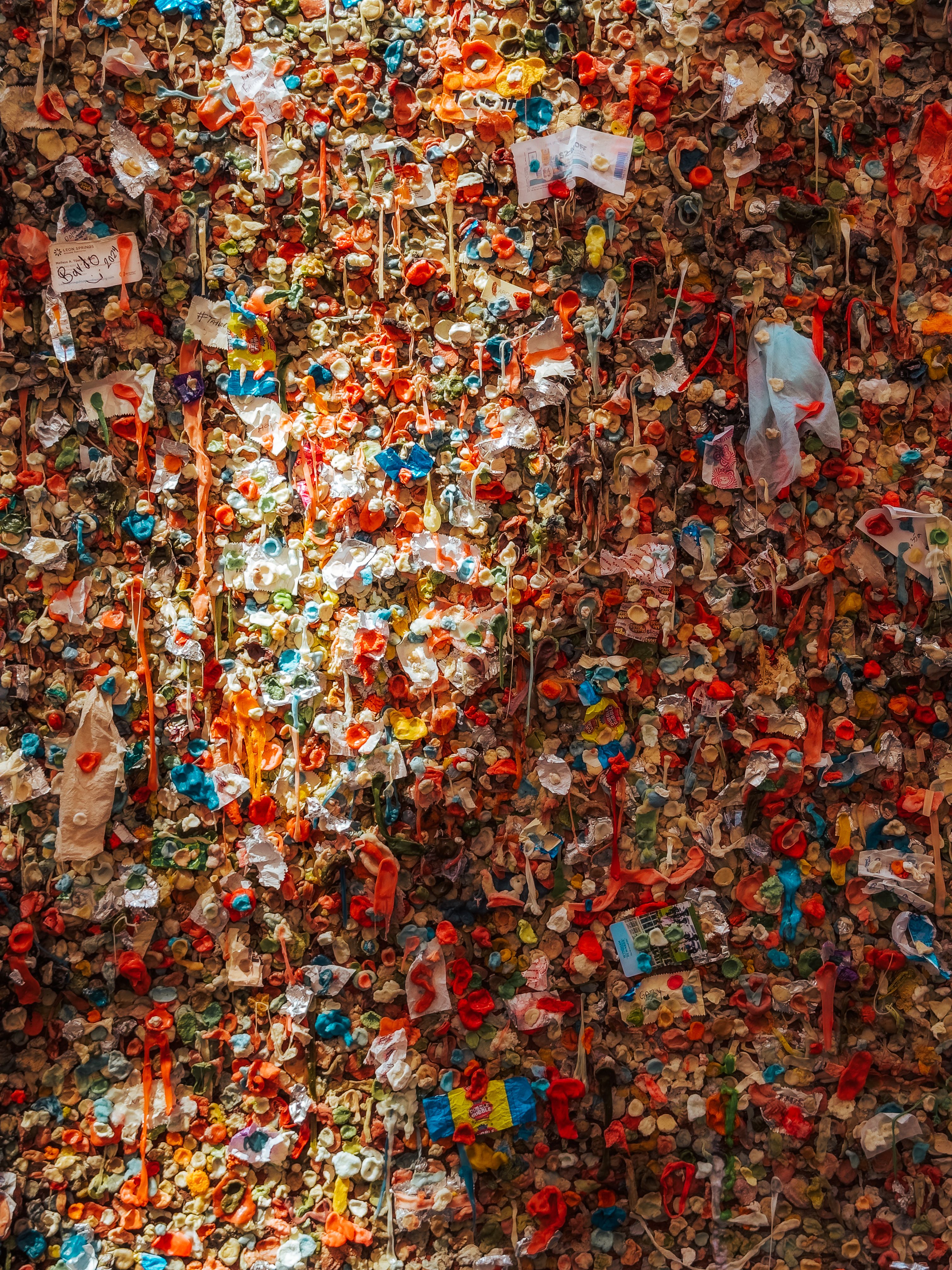 Close-up of the Gum Wall, Seattle, Washington, USA · Free Stock Photo