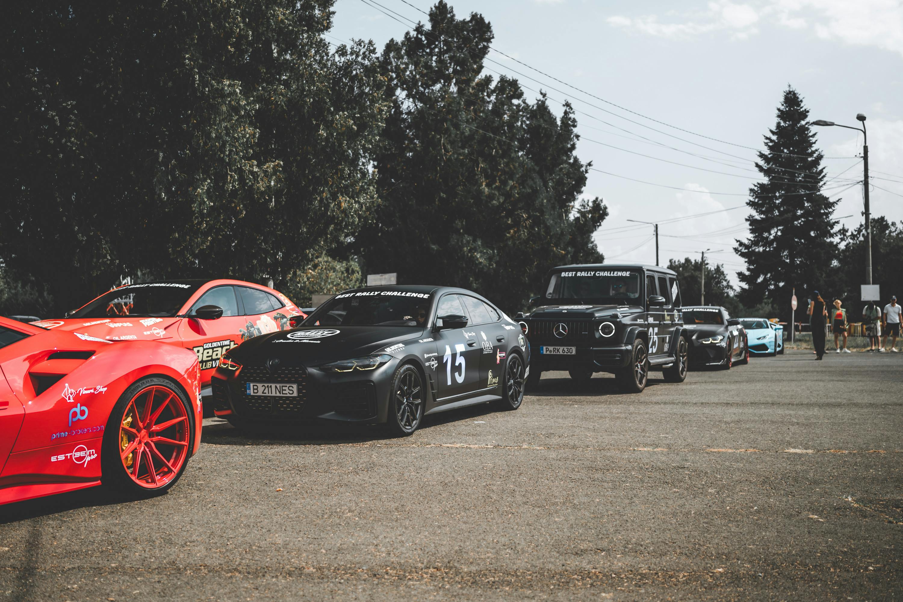 Customs Cars at Public Show on Road · Free Stock Photo