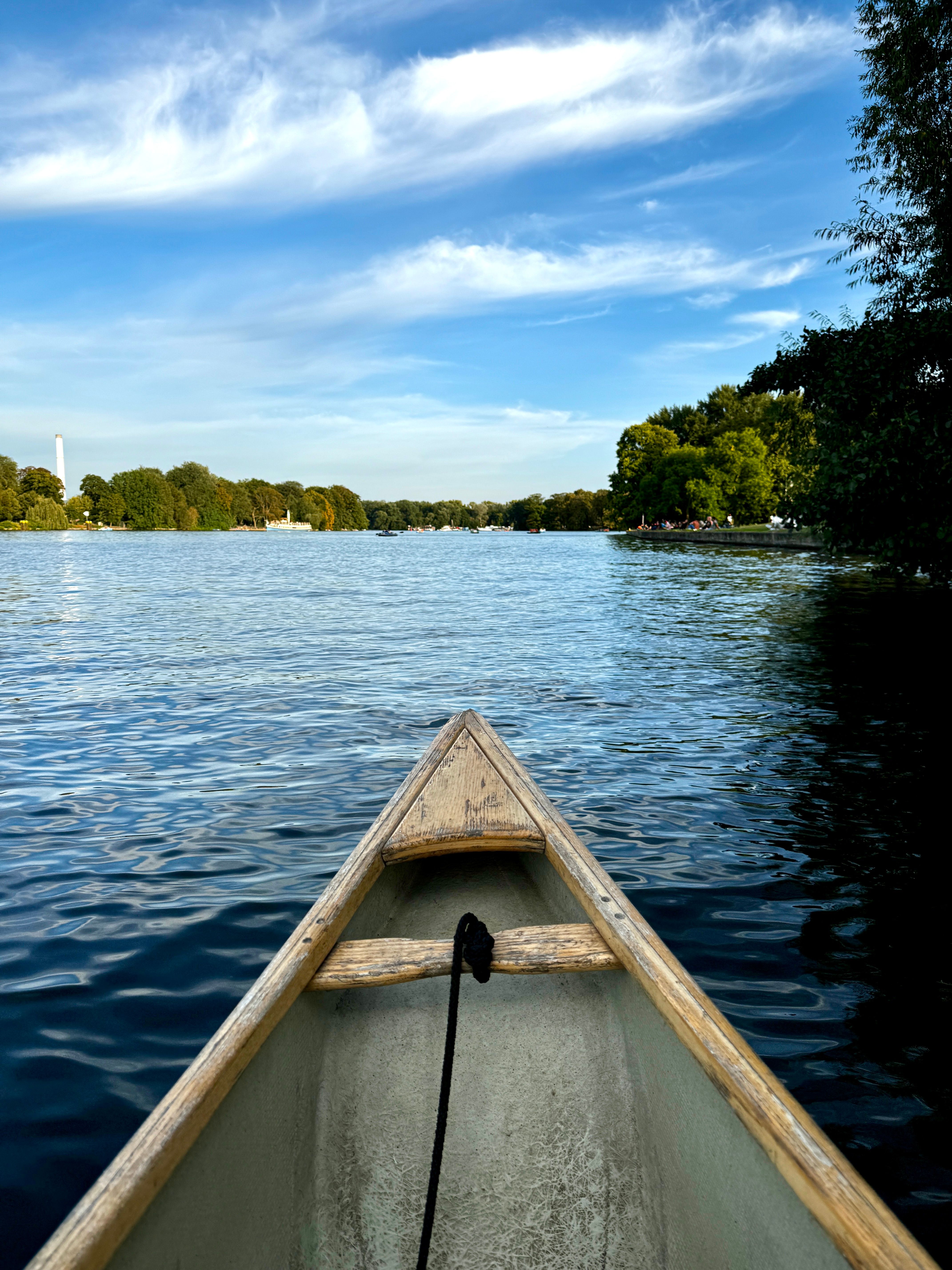 A canoe on the water with a view of the sky · Free Stock Photo