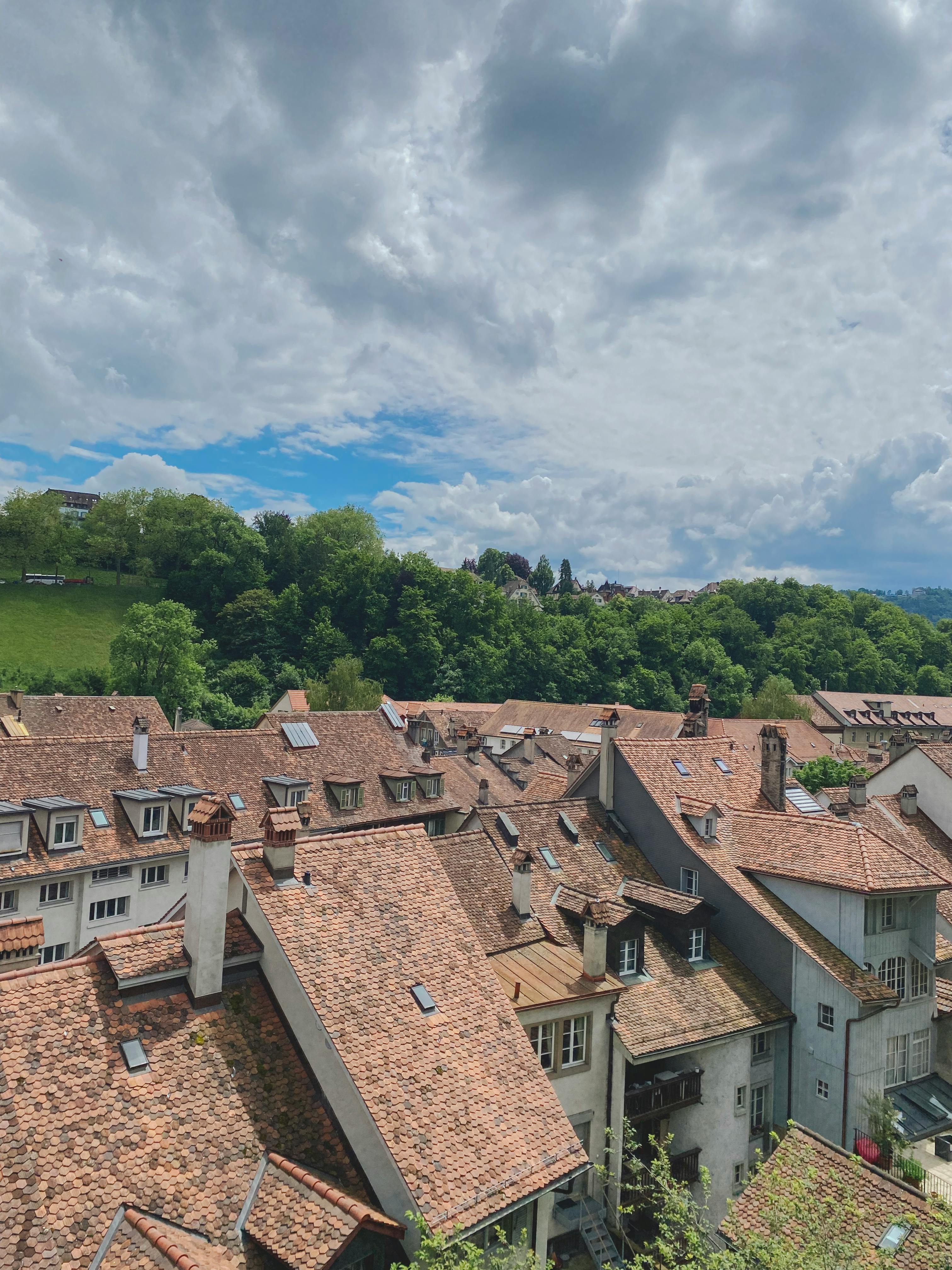 A view of a town with many roofs · Free Stock Photo