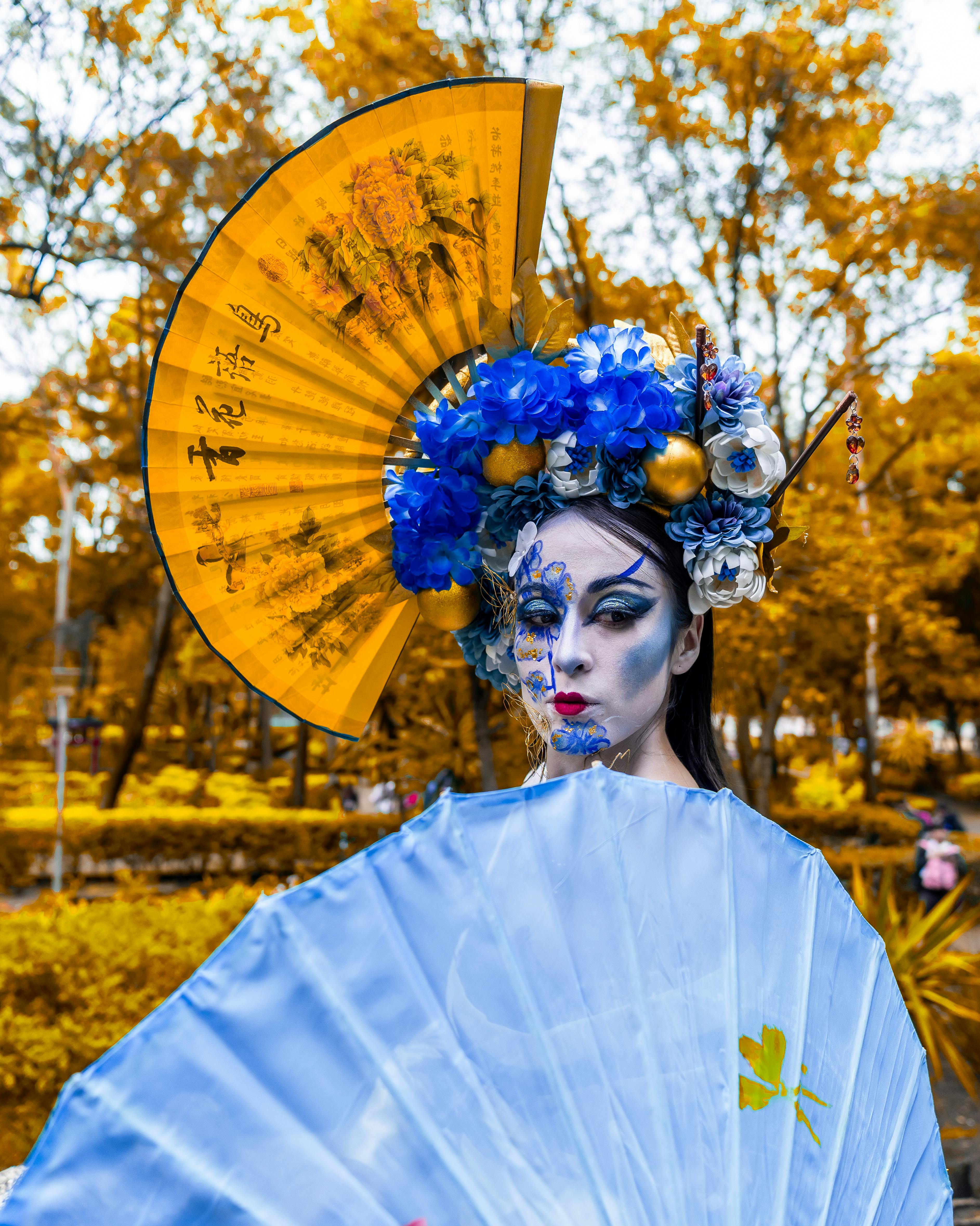 Woman Wearing Kimono Holding Fan · Free Stock Photo
