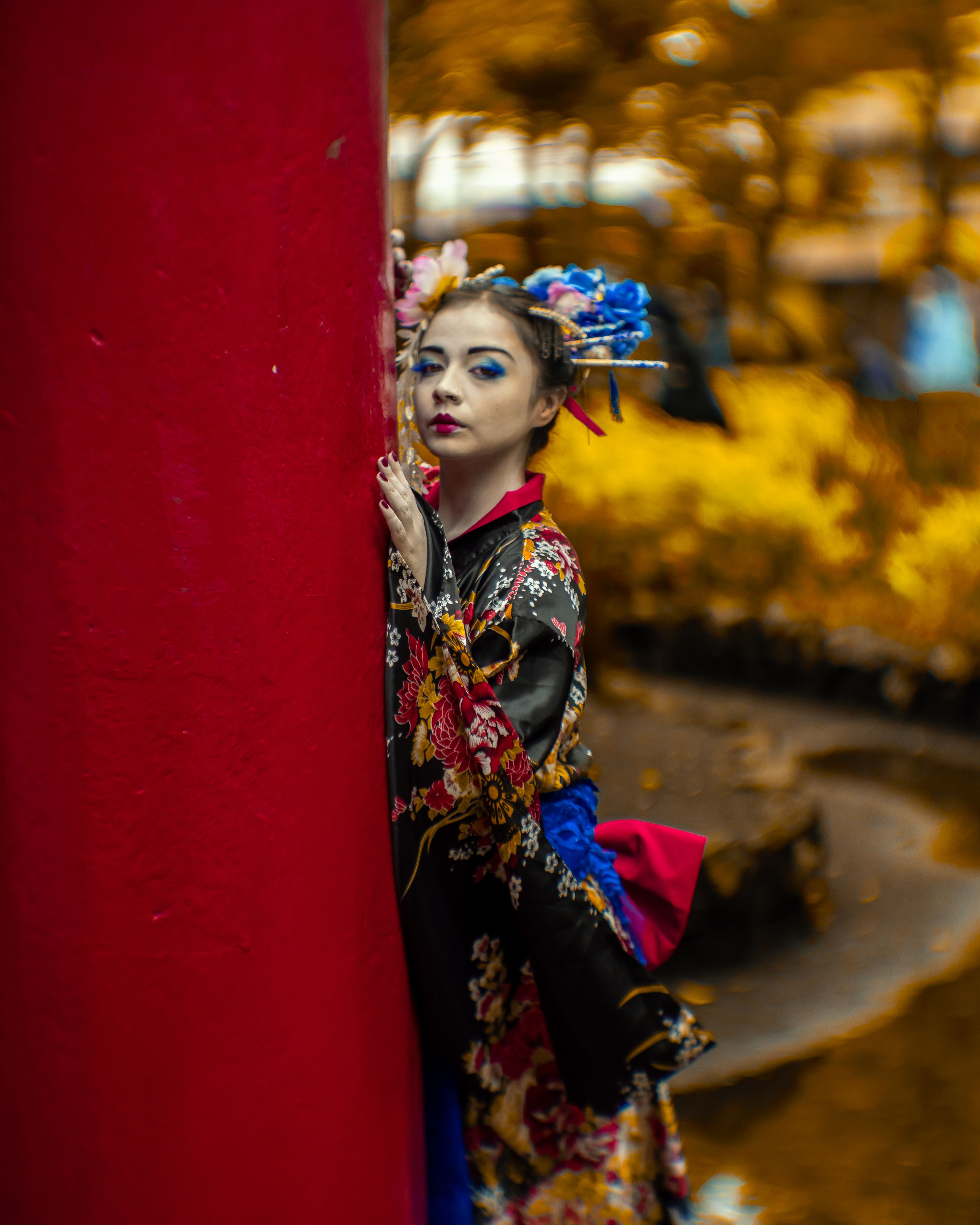 Geisha Standing in Traditional Clothing · Free Stock Photo
