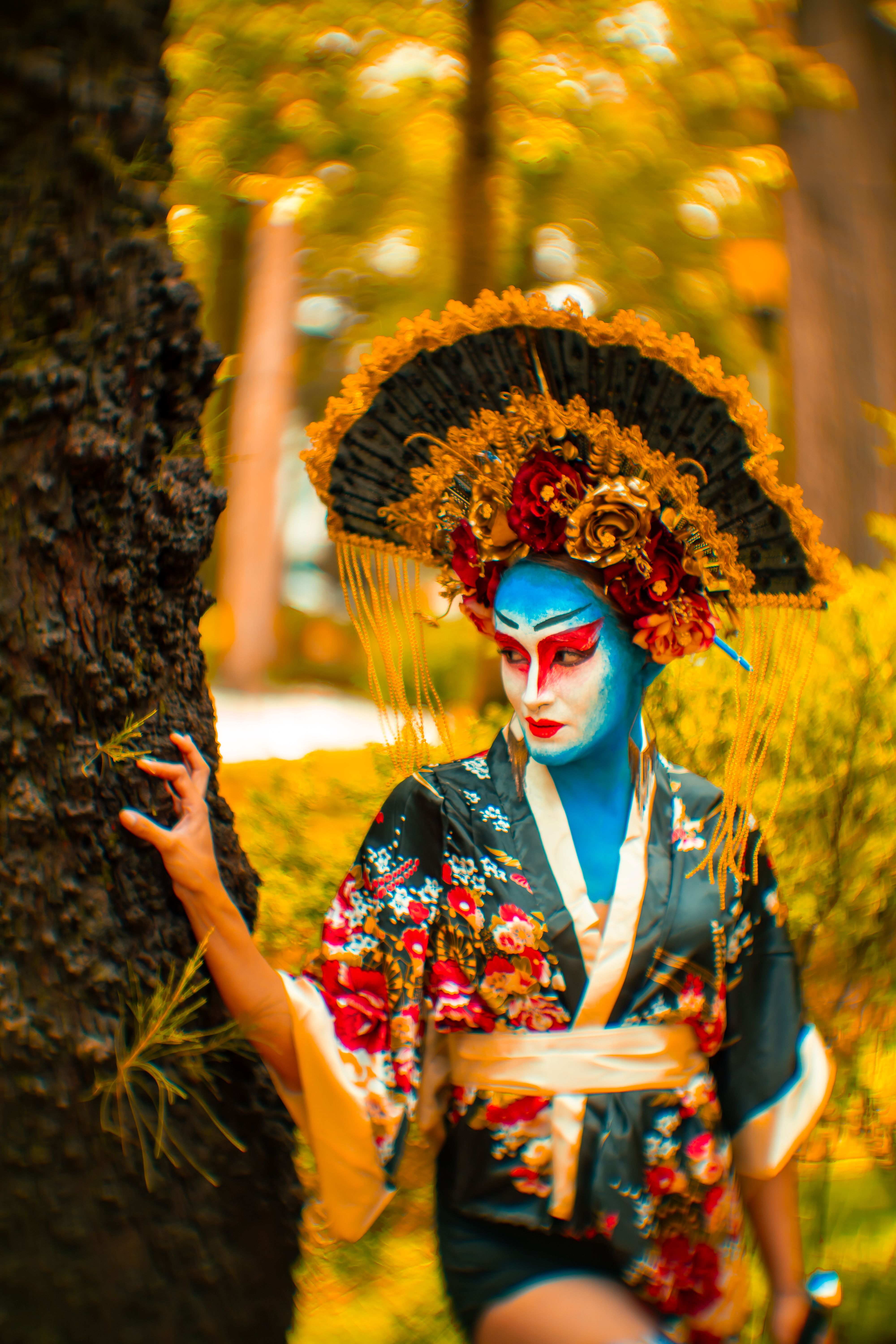 Geisha Standing in Traditional Clothing · Free Stock Photo